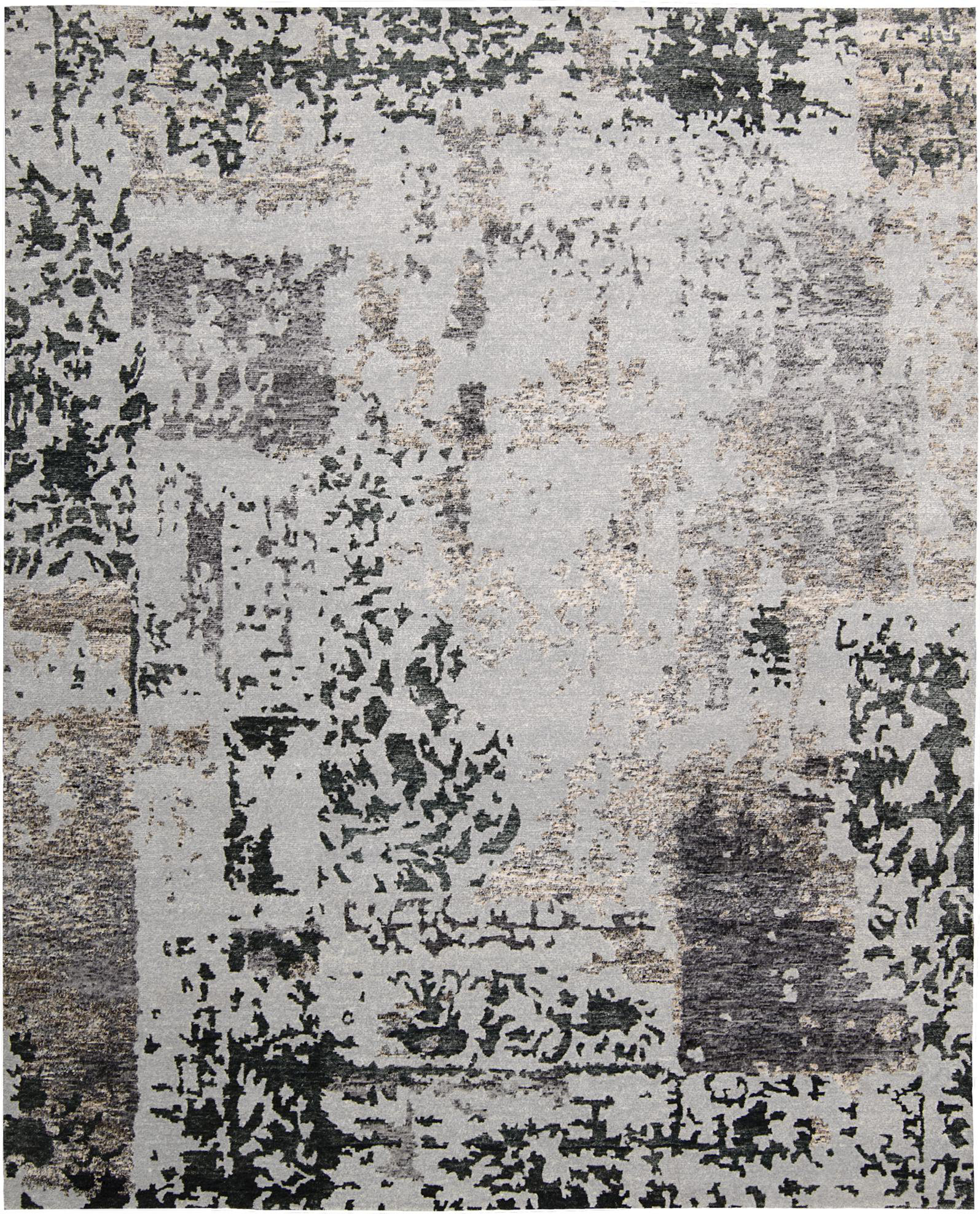 17 Stories Sachem Hand-Knotted Silver / Grey Area Rug | Wayfair