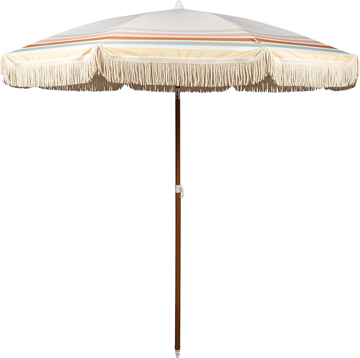 Arlmont & Co. 6.5 Feet Beach Umbrella With Fringe - Patio Umbrella ...