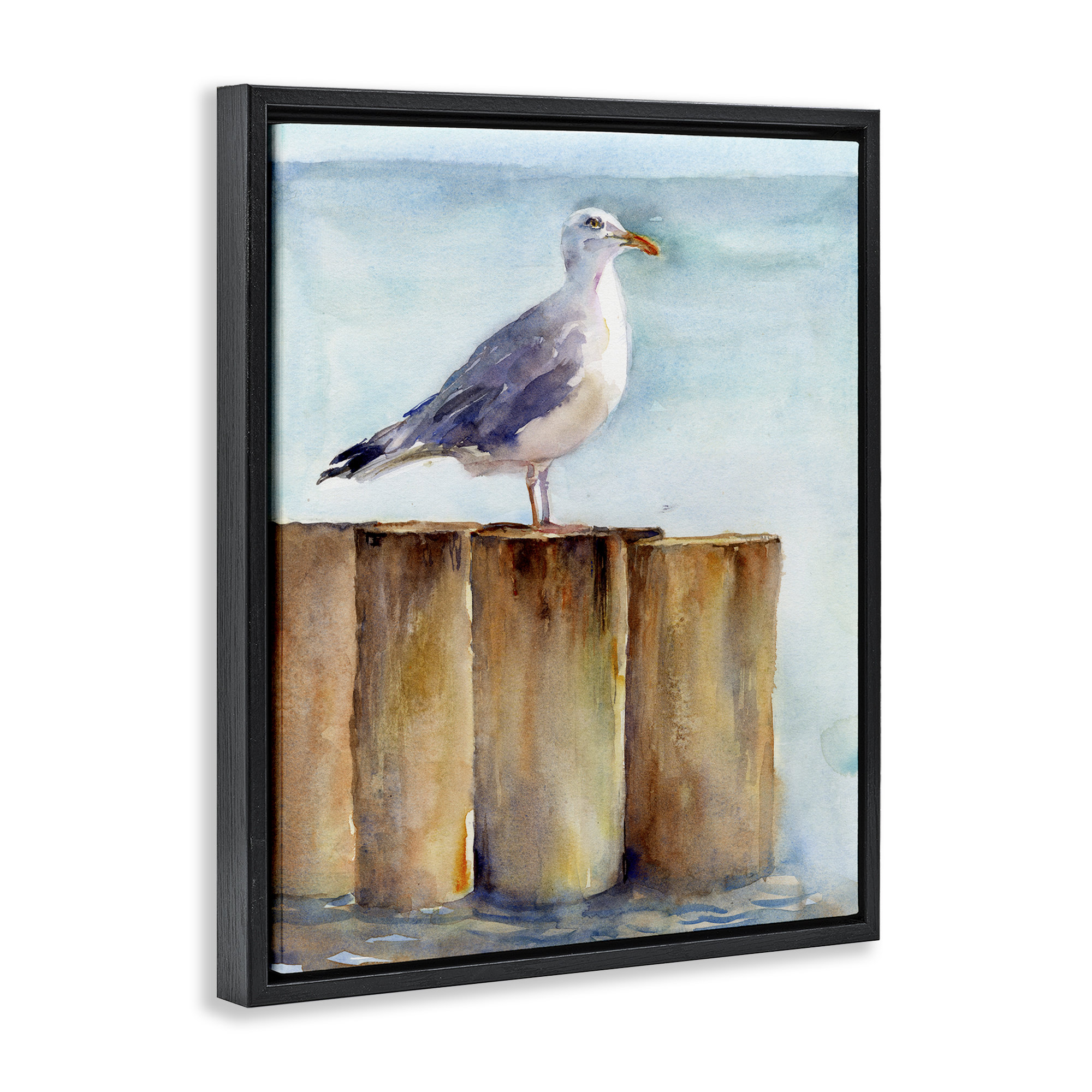 Breakwater Bay Seagull's Perch by Sea Canvas Wall Art by John Keeling ...
