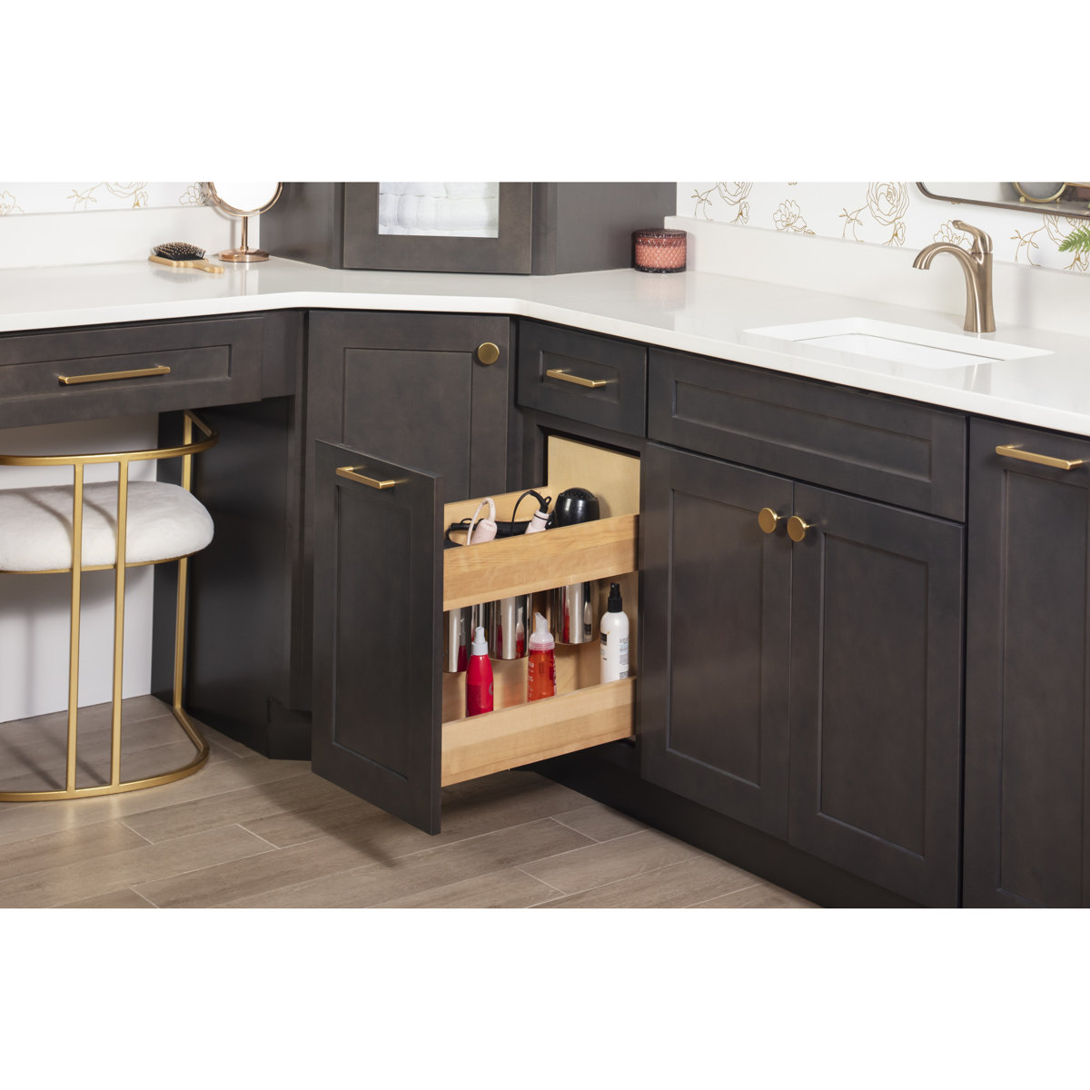 Hardware Resources 11" "No Wiggle" Powered Vanity Pullout For 15 ...