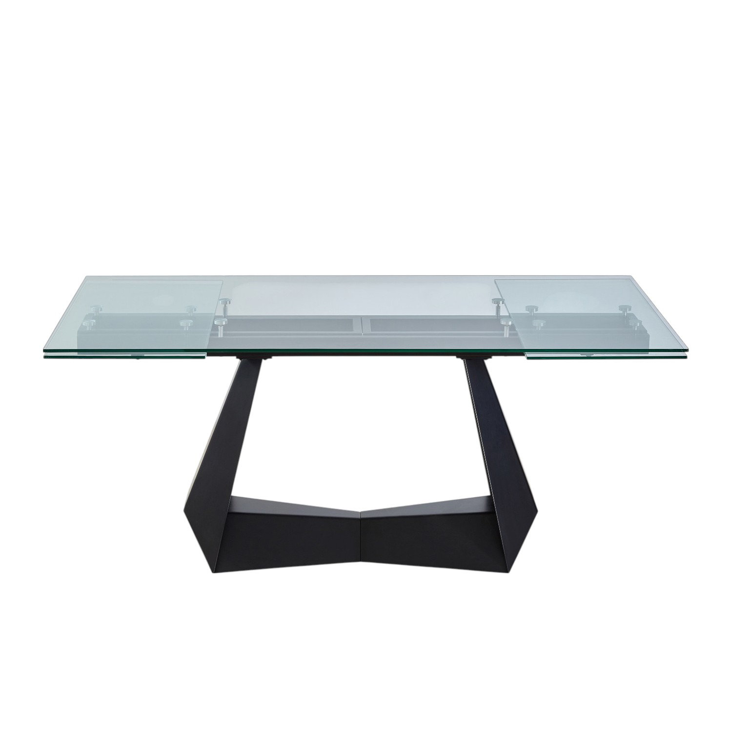 Wrought Studio™ 71" Clear and Black Glass and Metal Self-Storing Leaf ...