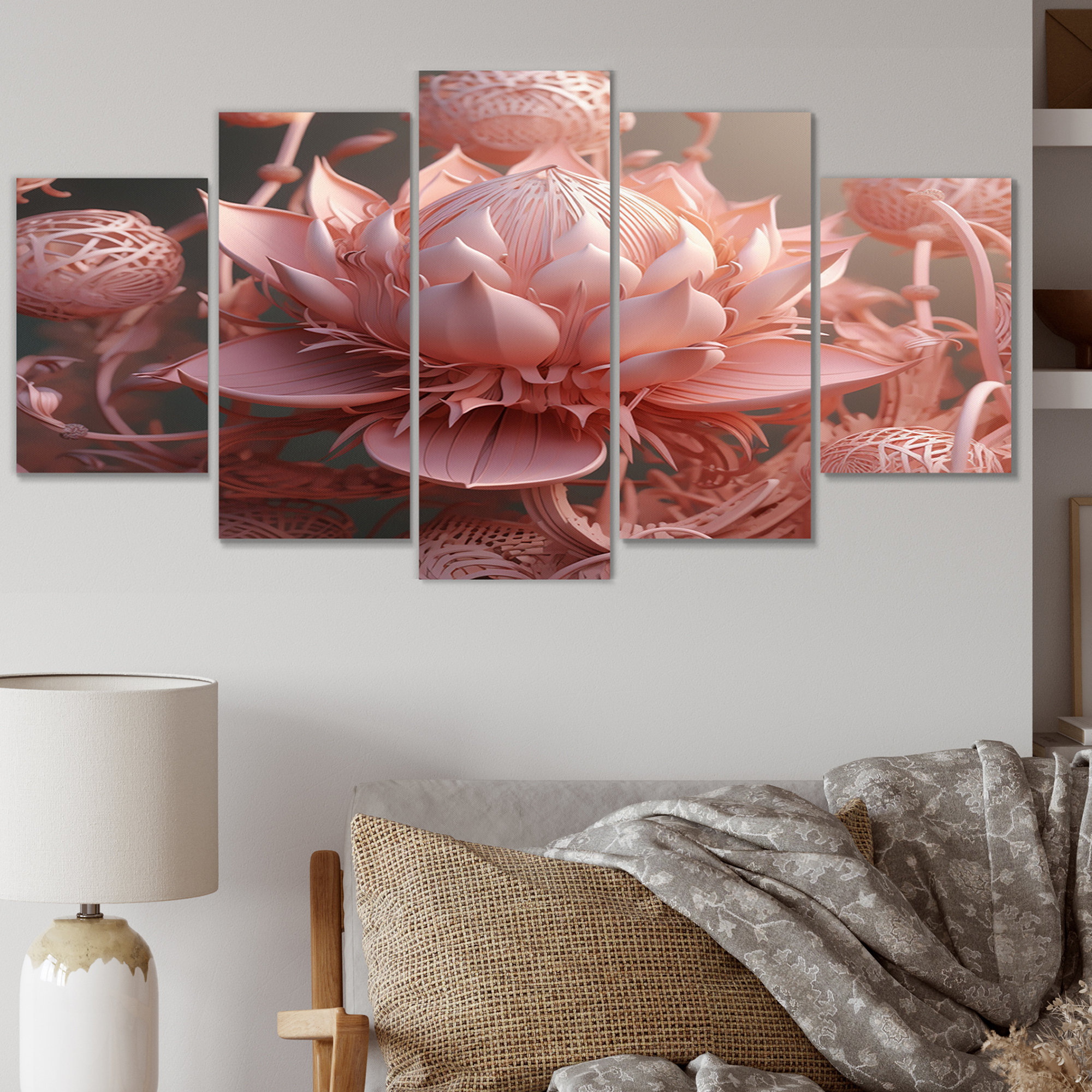 Dakota Fields Tender Blossoming Pink Lotus Flower III - Lotus Wall ...