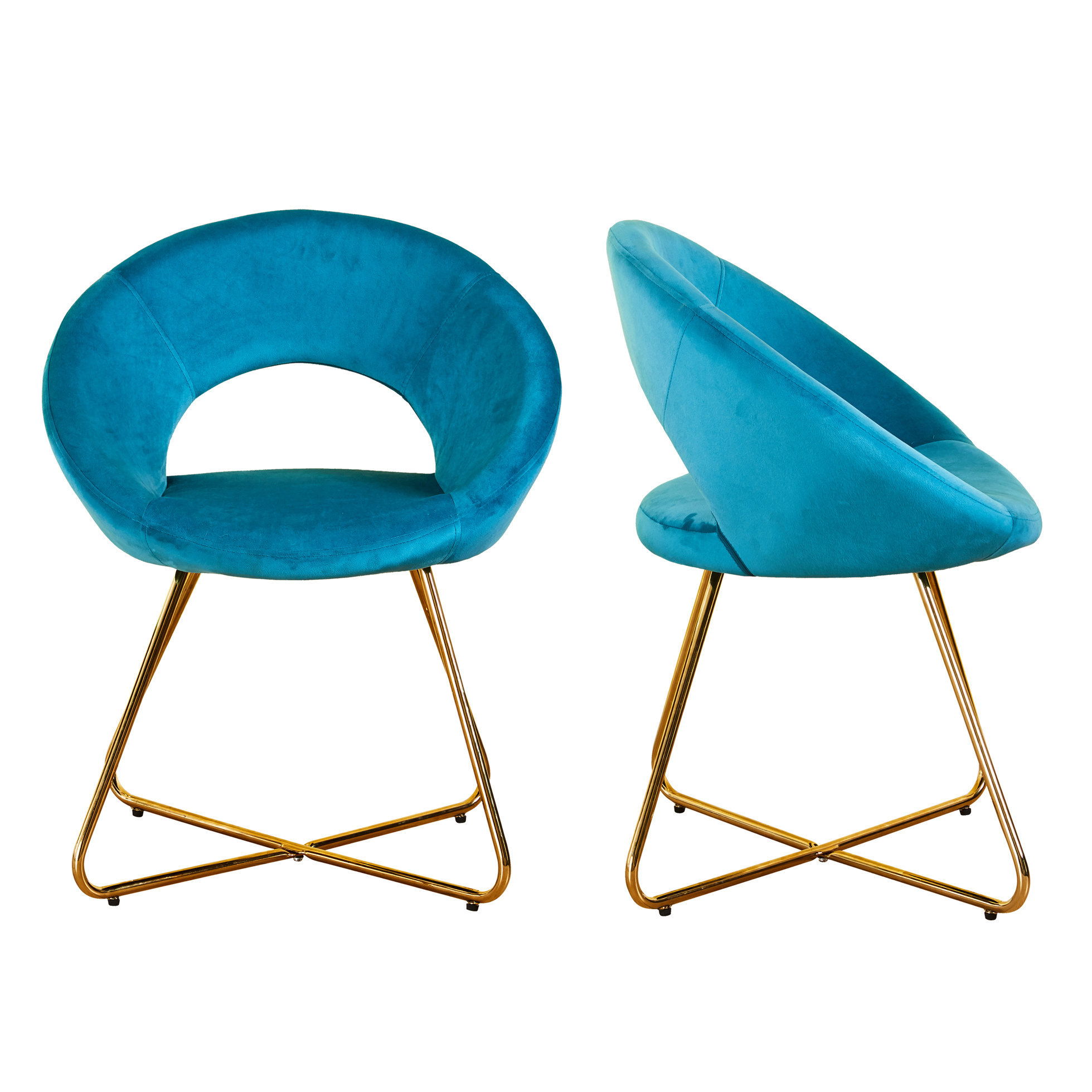 Mercer41 Modern Accent Velvet Chair - Blue Comfy For Chilling Spot ...