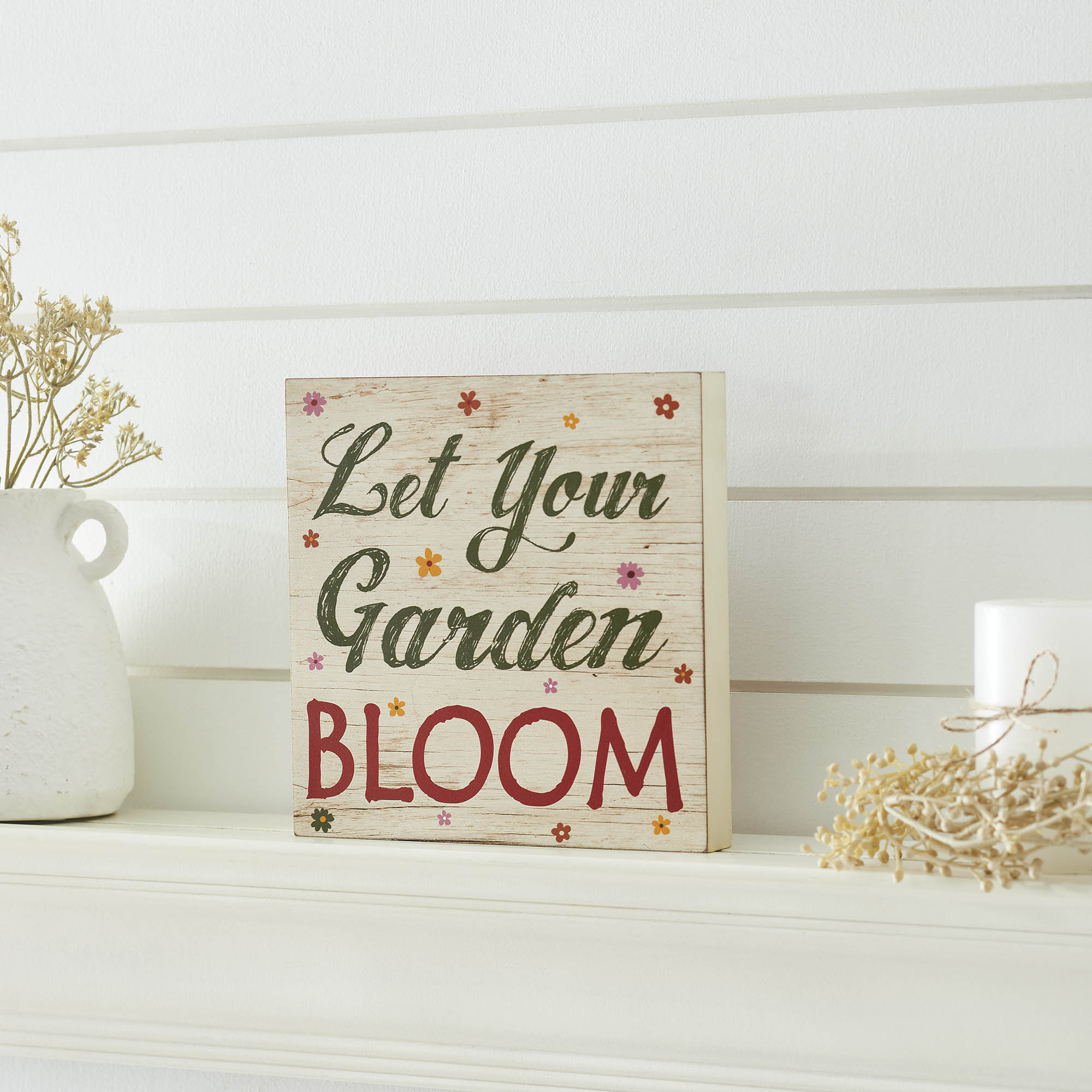 VHC Brands Spring In Bloom Let Your Garden Bloom MDF Block Sign 8x8x1 ...