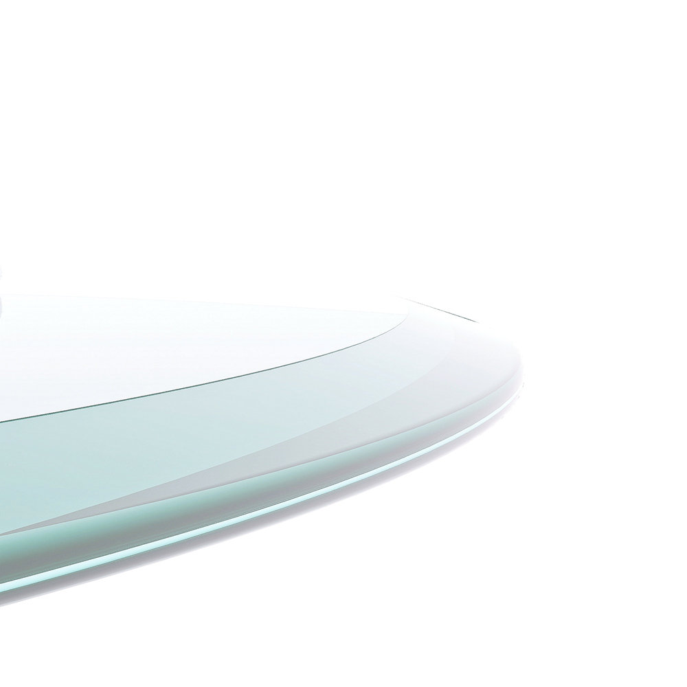 George Oliver 32" Inch Round Tempered Glass Table Top Clear Glass 1/2 ...