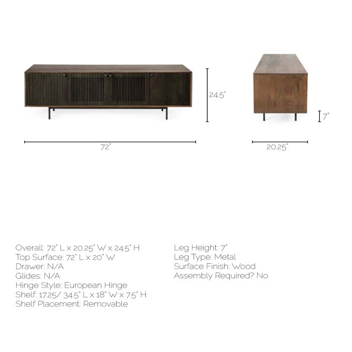 AllModern Enya 72'' Media Console & Reviews | Wayfair