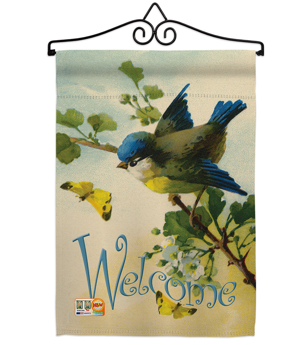 Breeze Decor Welcome Birds 2-Sided Polyester 18 x 13 in. Flag Set | Wayfair
