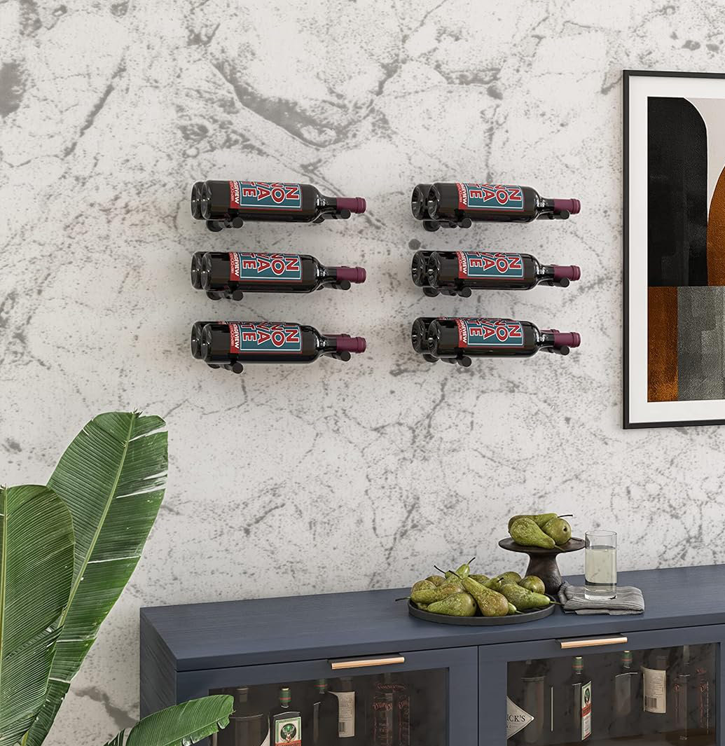 Latitude Run® Metal Wall Mounted Wine Bottle Rack For Drywall Or Wood ...