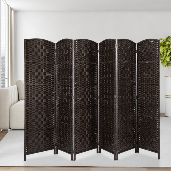 Bayou Breeze Alexandra 72" H Room Divider Weave Fibre Folding Privacy ...