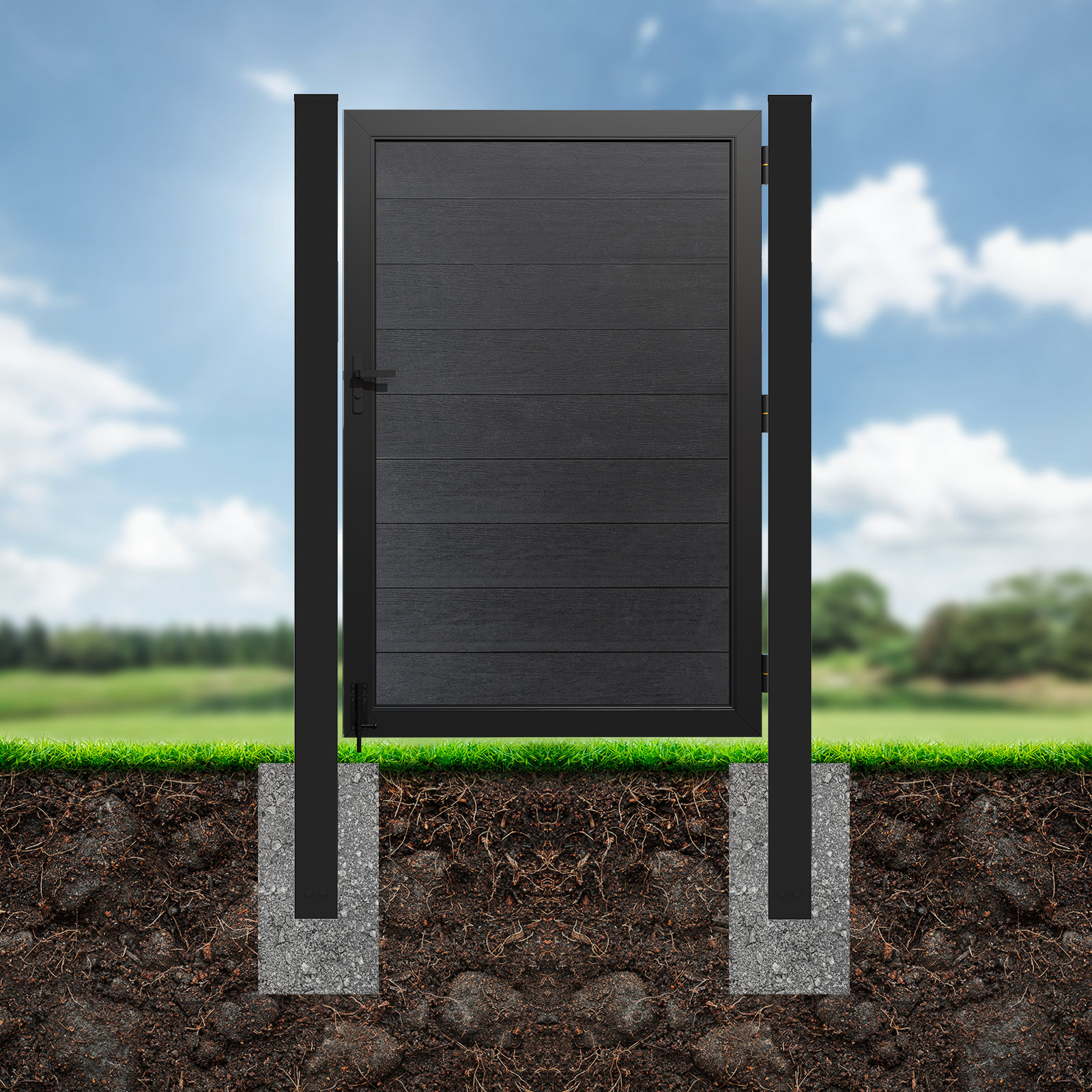 mondaria 8Ft In-Ground Gate Posts For Singe Composite Fence Gates | Wayfair