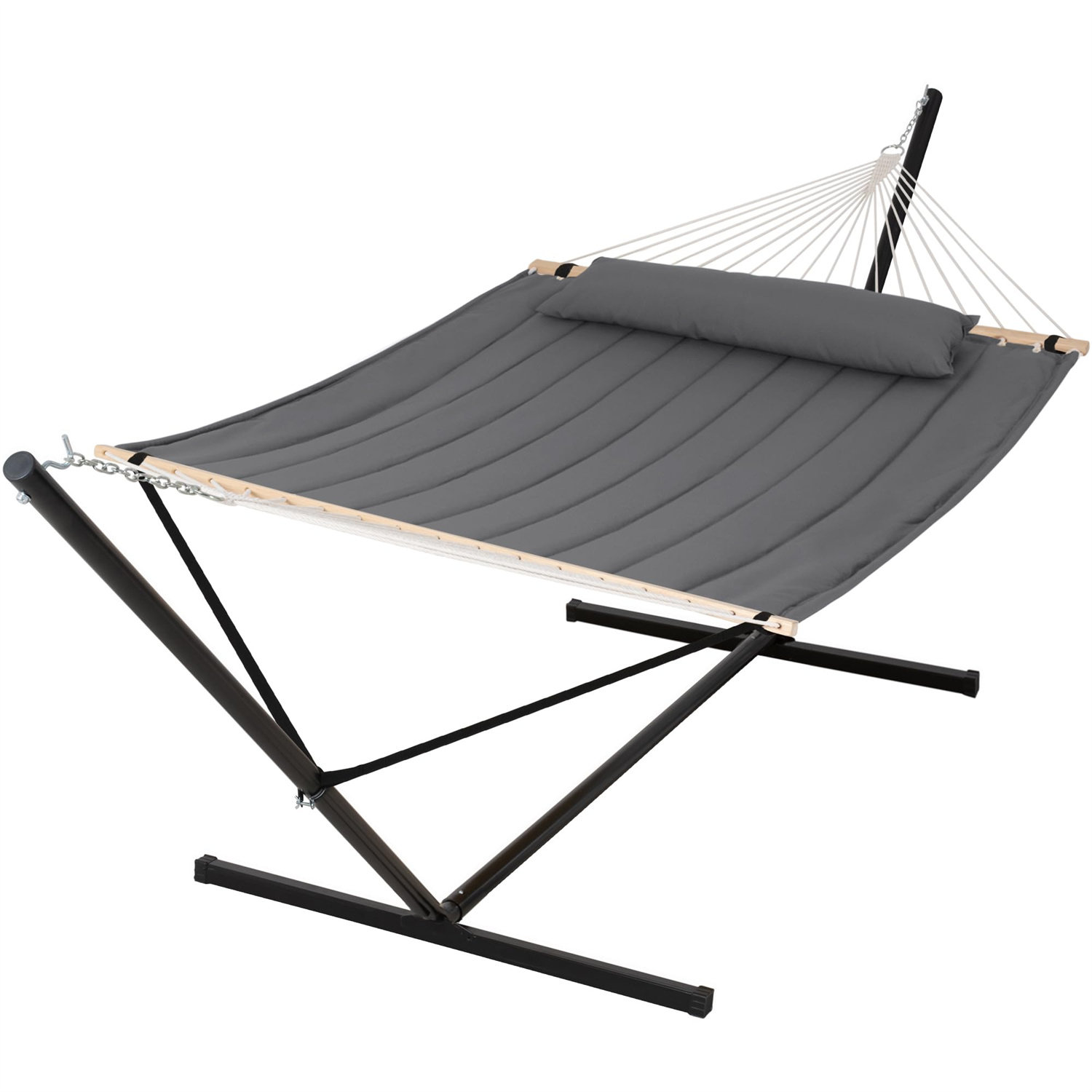 Arlmont & Co. Outdoor Hammock with 15ft Stand, Stand Alone Design ...