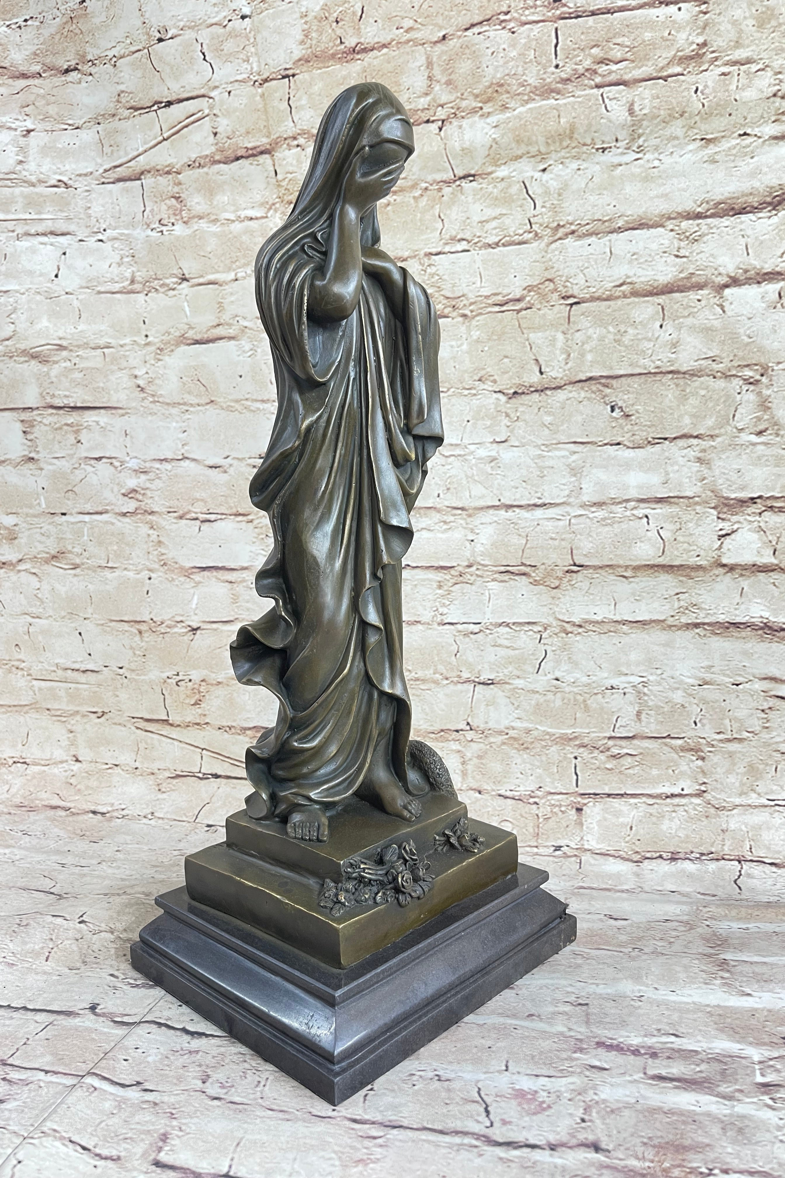 Bloomsbury Market Azlin Weeping Crying Virgin Mary Bronze Statue ...