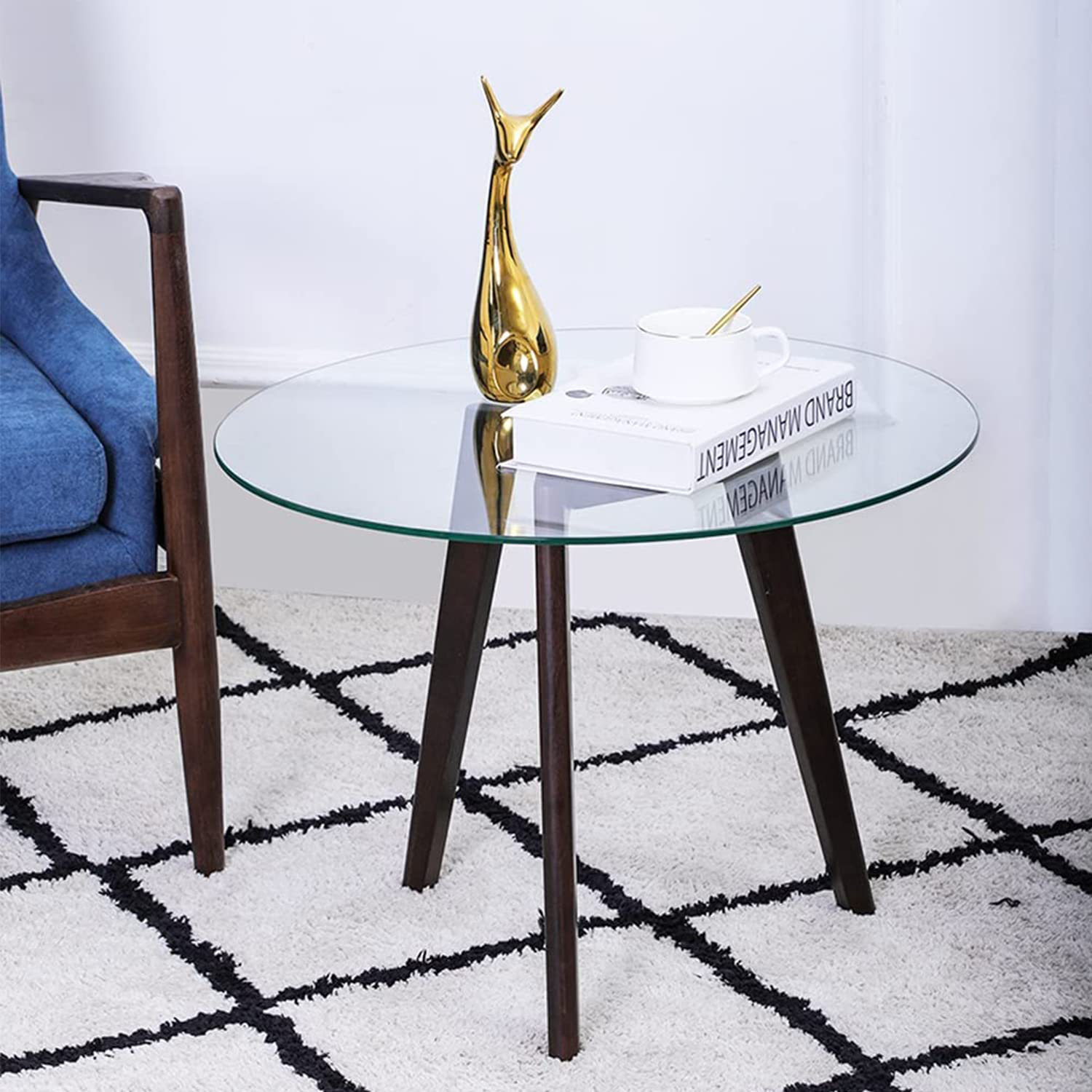 Wrought Studio™ Minimalist Glass Nightstand: Mid Century Style ...