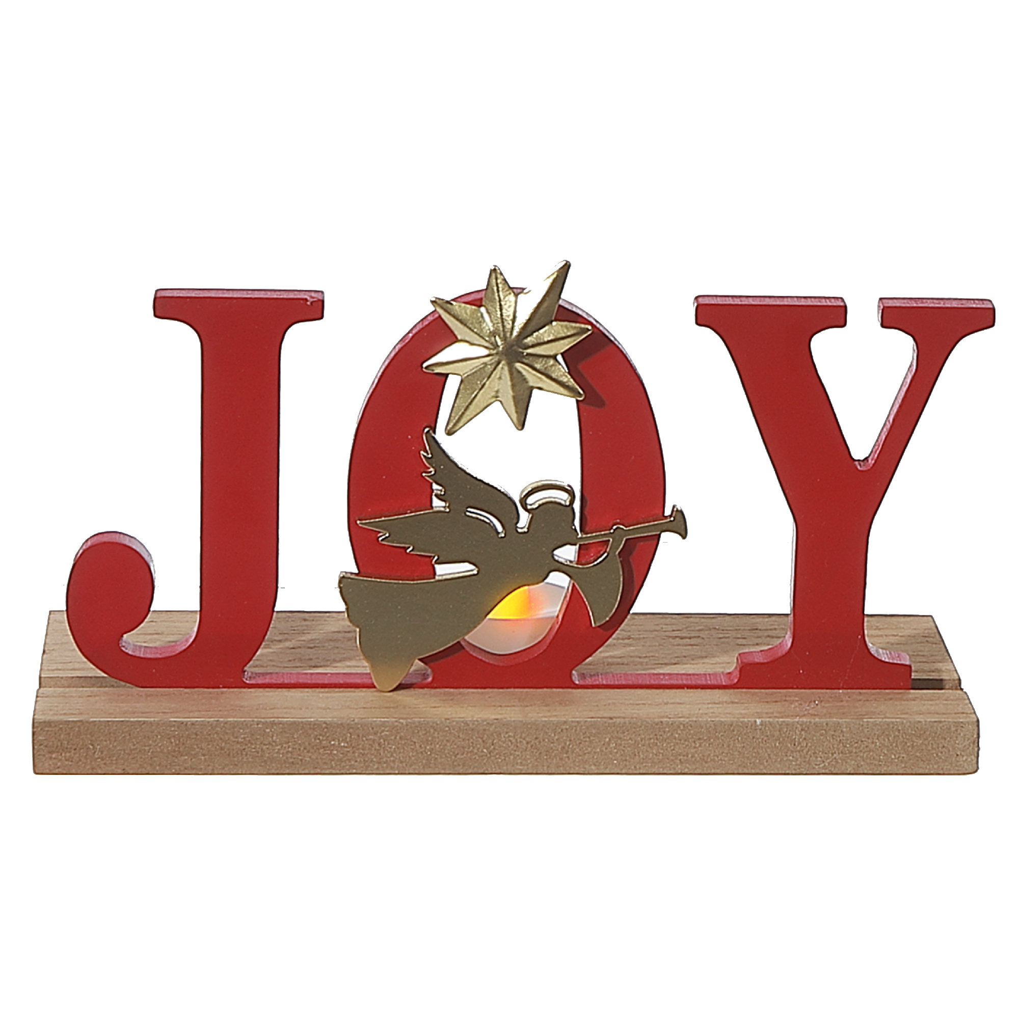 iH casadécor Led Wooden Word Stand Joy With Angle | Wayfair