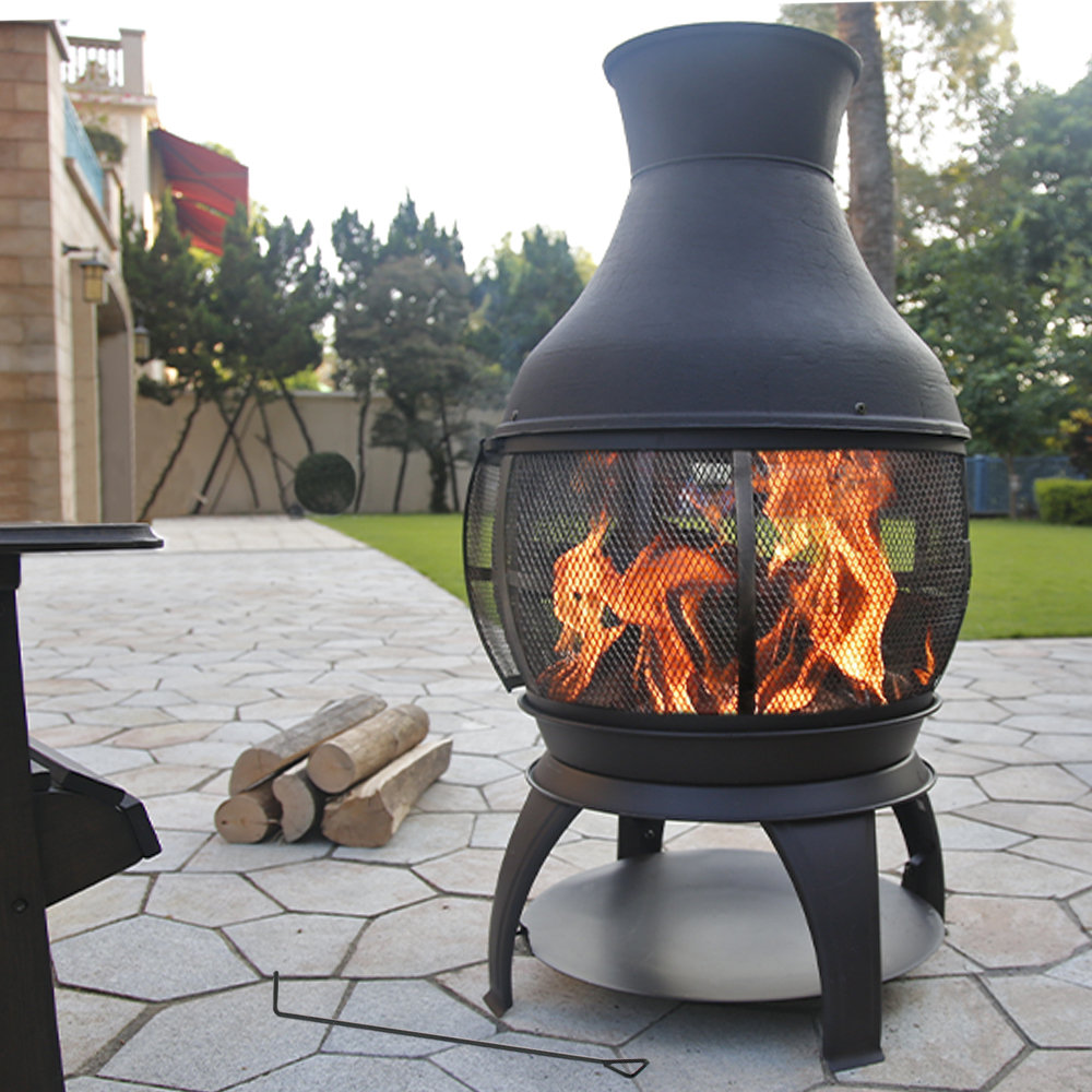 Heatmaxx Cast Iron Wood Burning Chiminea & Reviews - Wayfair Canada