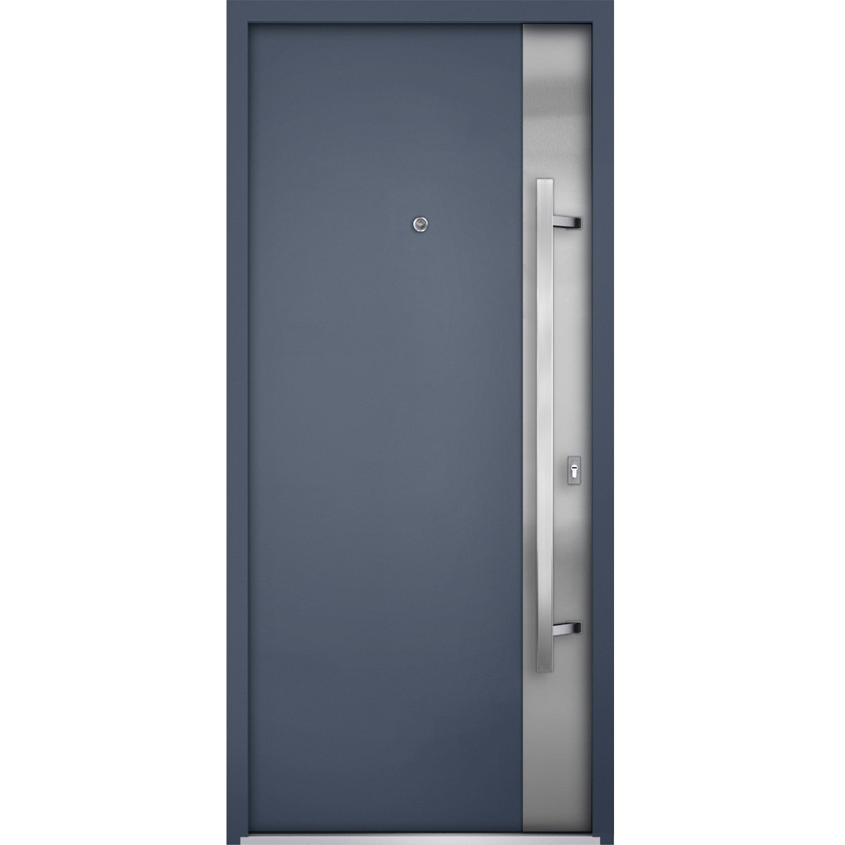 VDomDoors Front Exterior Prehung Steel Door / Deux 0729 Grey Graphite ...