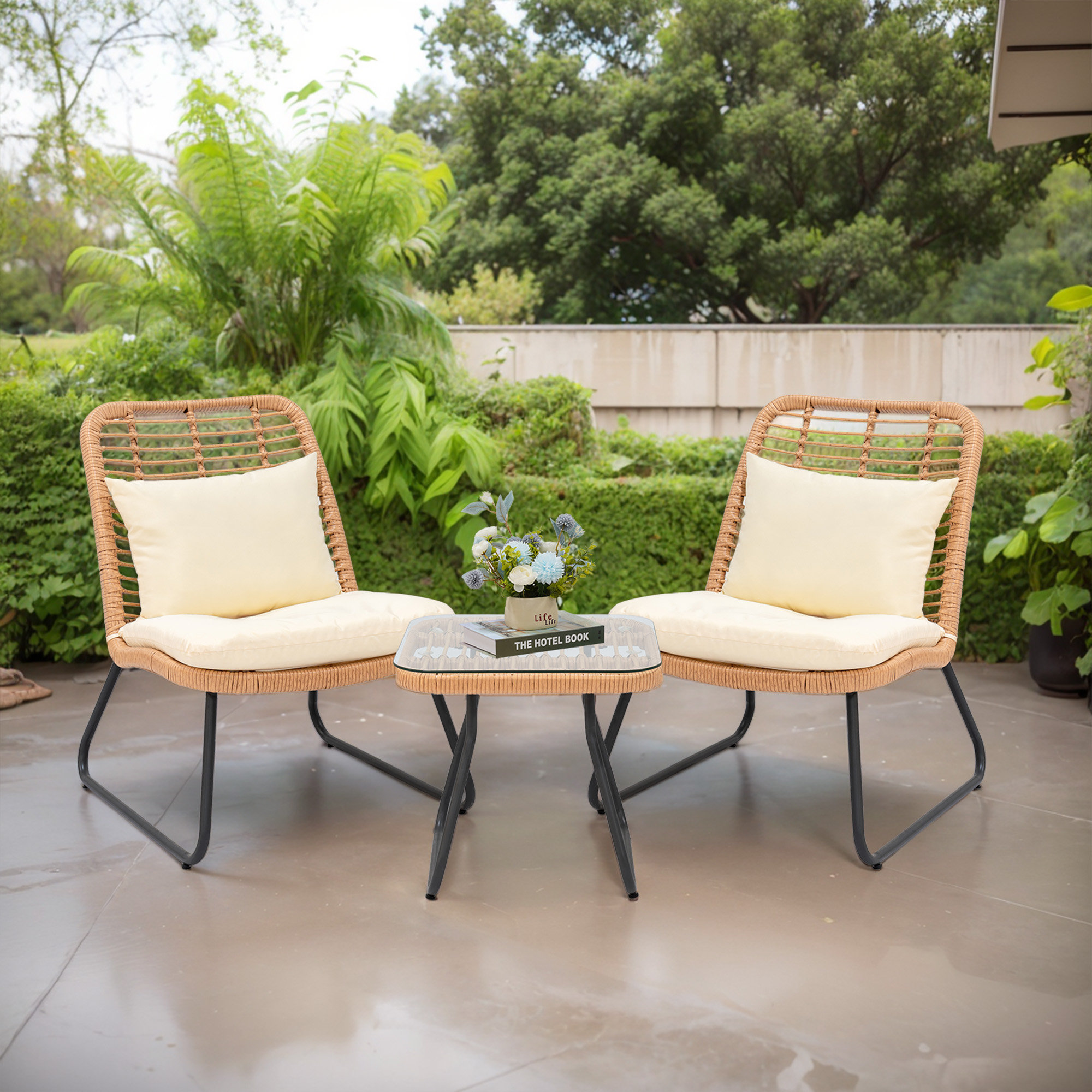 Bay Isle Home™ Arkyn 2 - Person Outdoor Seating Group with Cushions ...