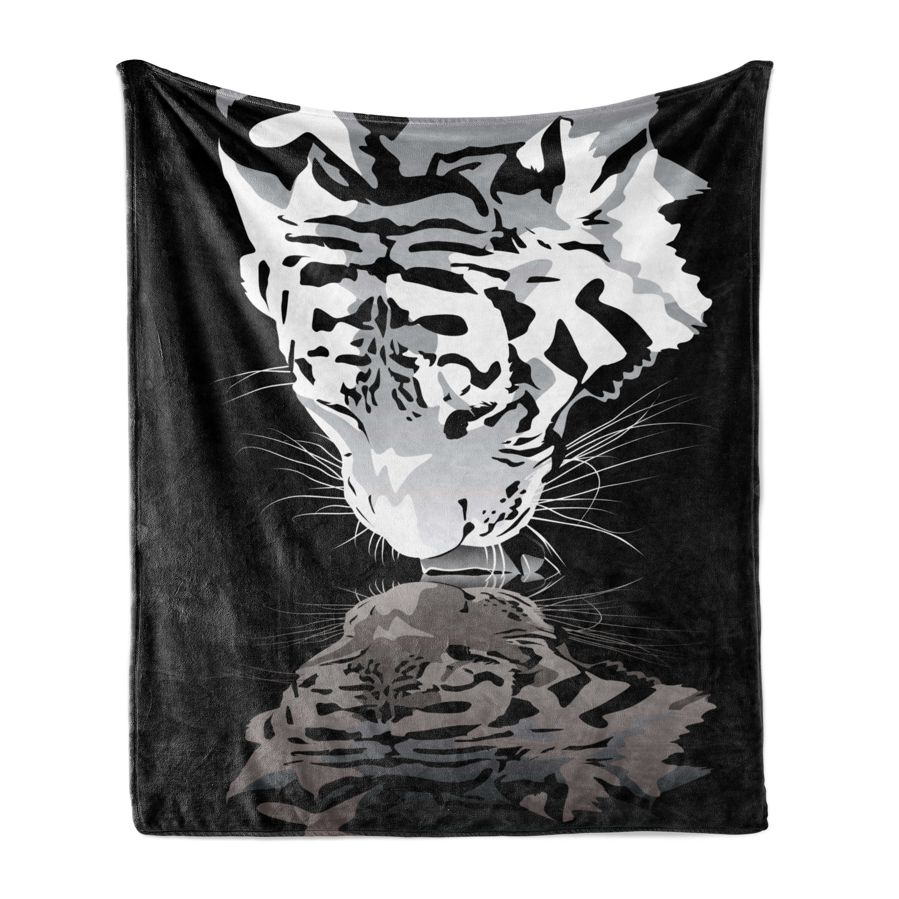 Ambesonne White Tiger Fleece Throw Blanket Tiger Drinking Water | Wayfair