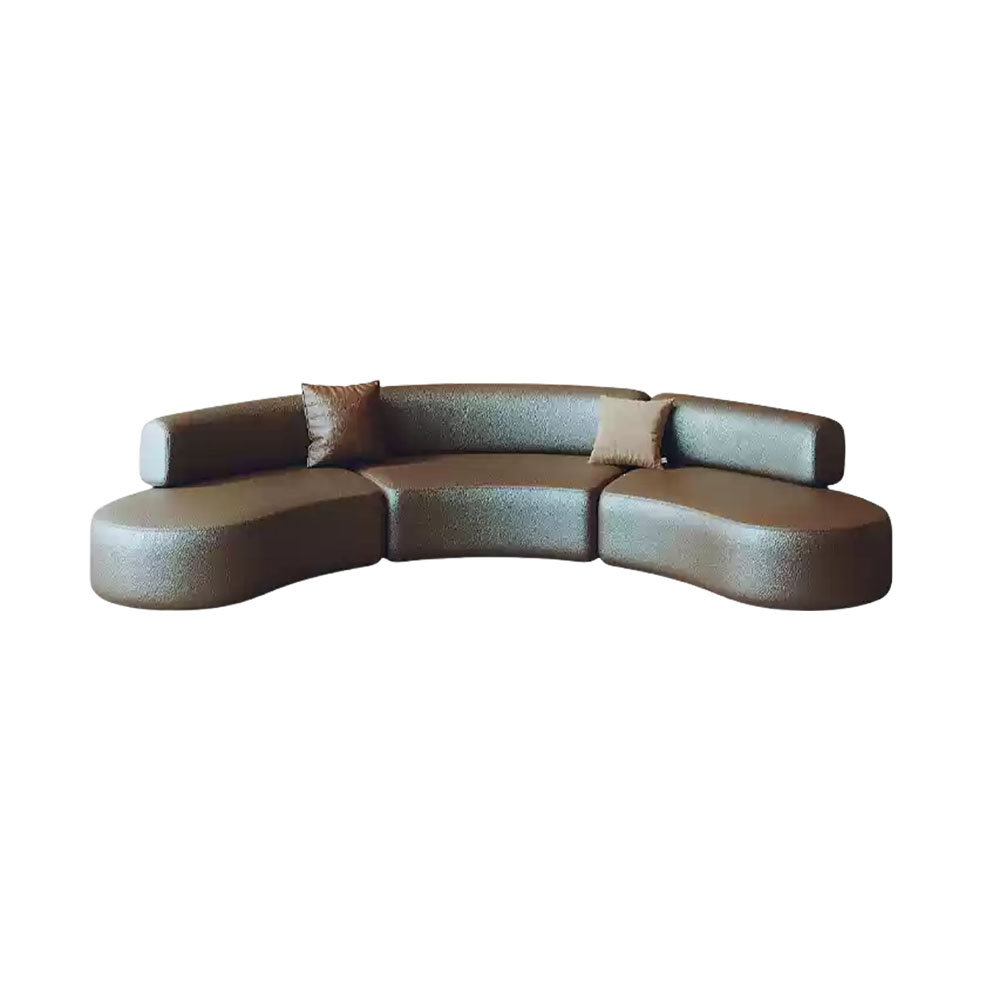 Walkoly Curved semi-circle brown corner sofa | Wayfair