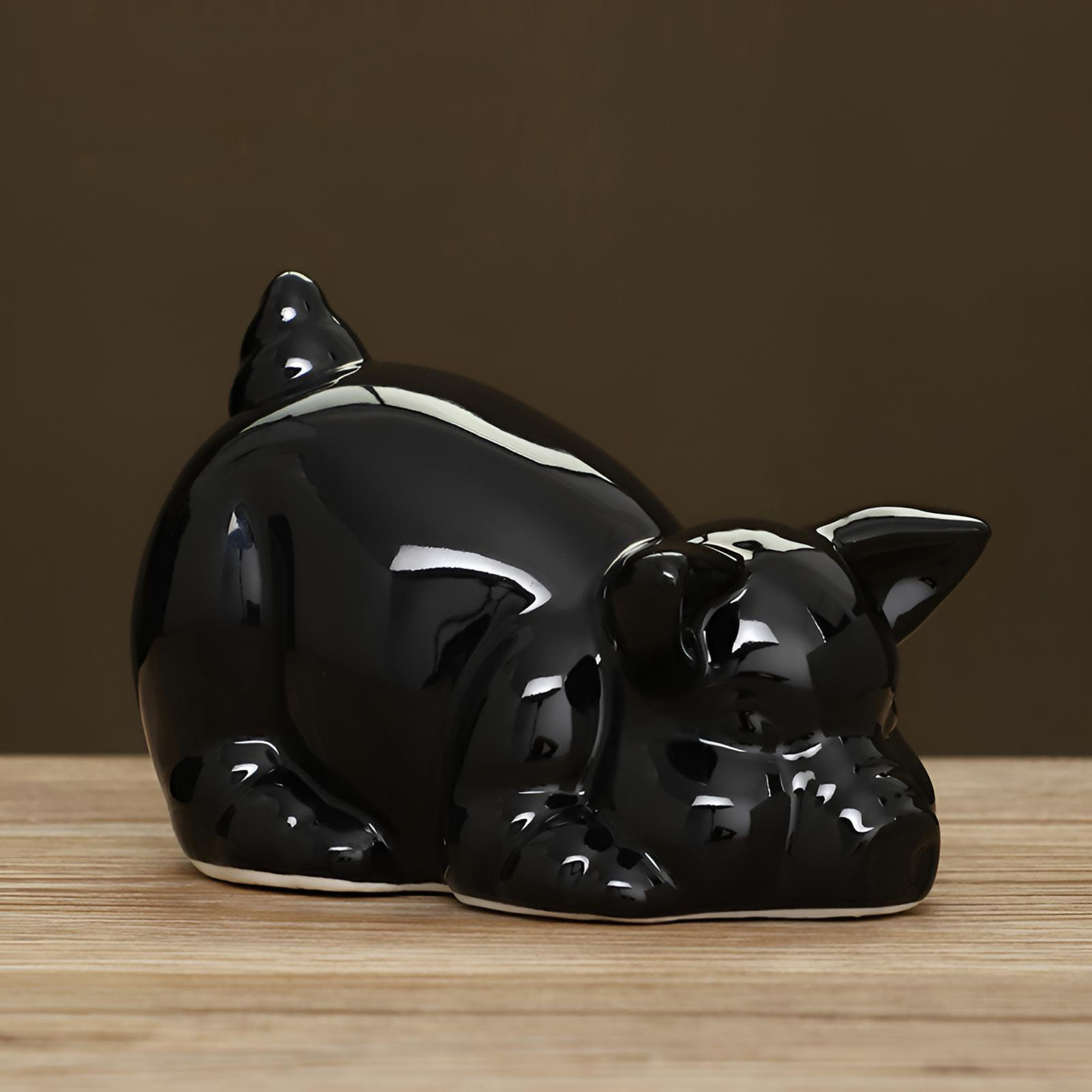 Red Barrel Studio® Modern Minimalist Ceramic Fulu Pig Black Wealth ...
