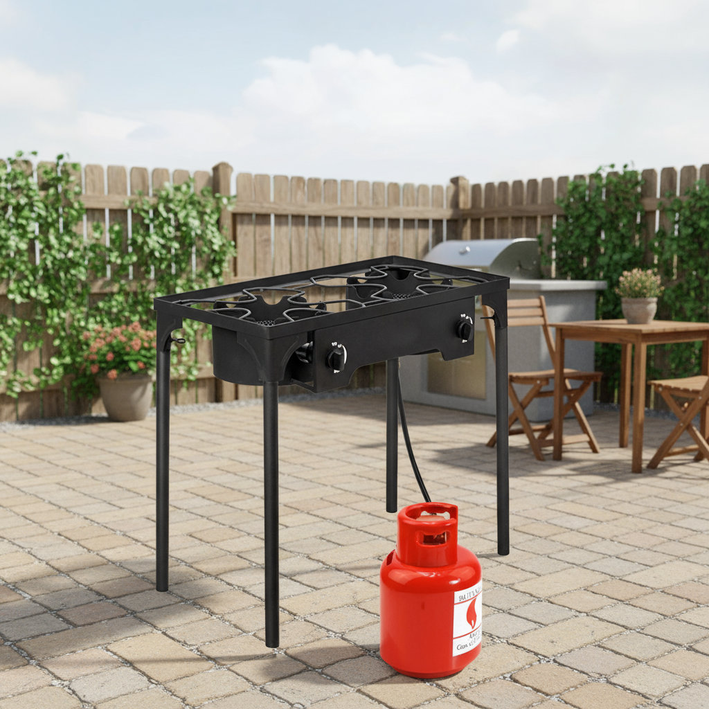 HANGZHOUMENGCHE Double Burner 150000-Btu Outdoor Camp Stove, High ...
