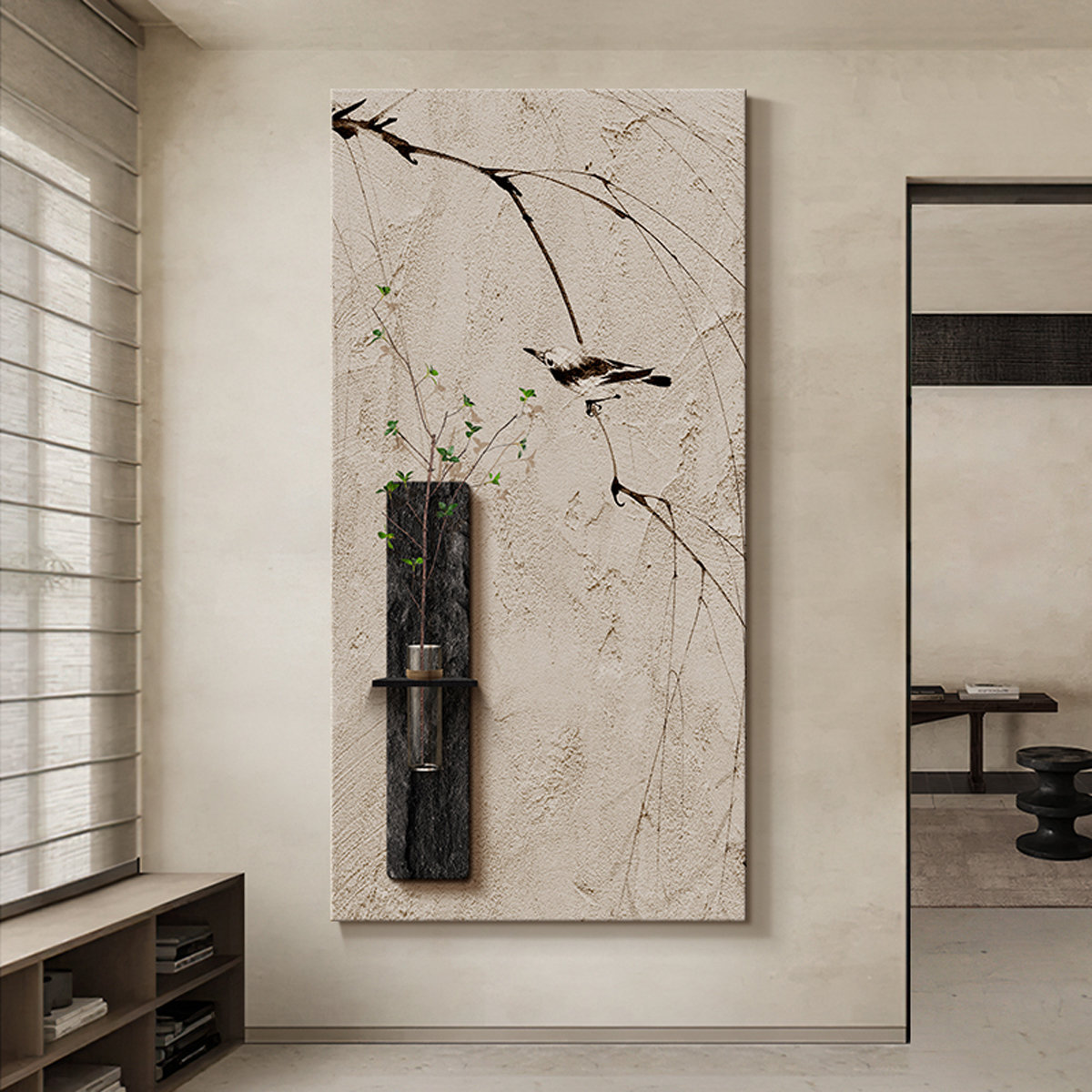 Red Barrel Studio® Wabi - Sab Style Hydroponic Green Plant 3D Sandstone ...