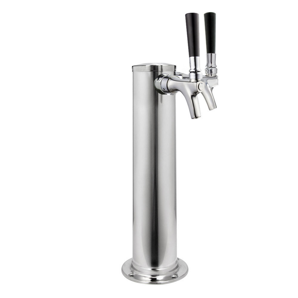Kegco Polished Stainless Steel Infinity Draft Dual Tap Full Size Beer ...