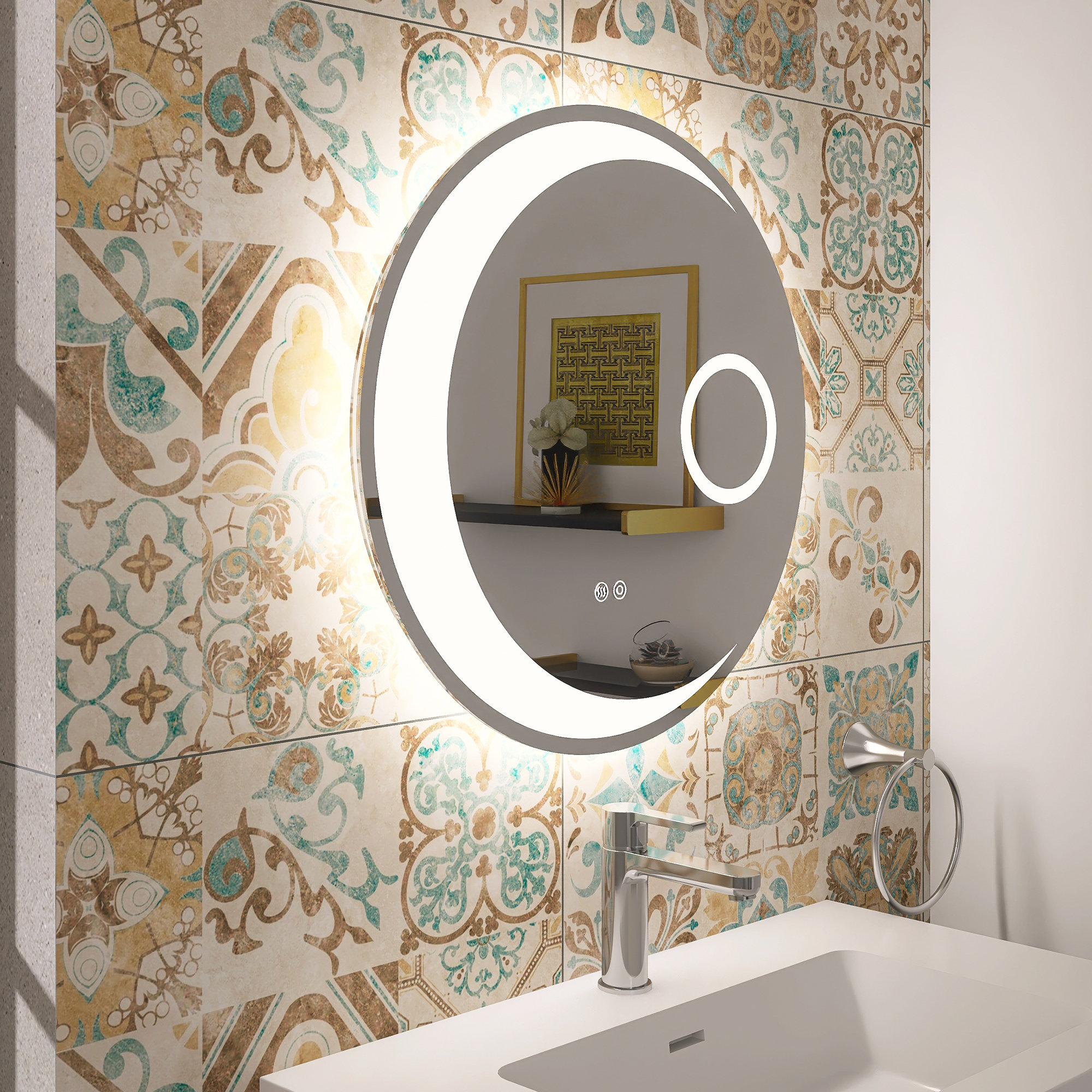 Ivy Bronx Corenna Frameless Lighted Bathroom Mirror | Wayfair
