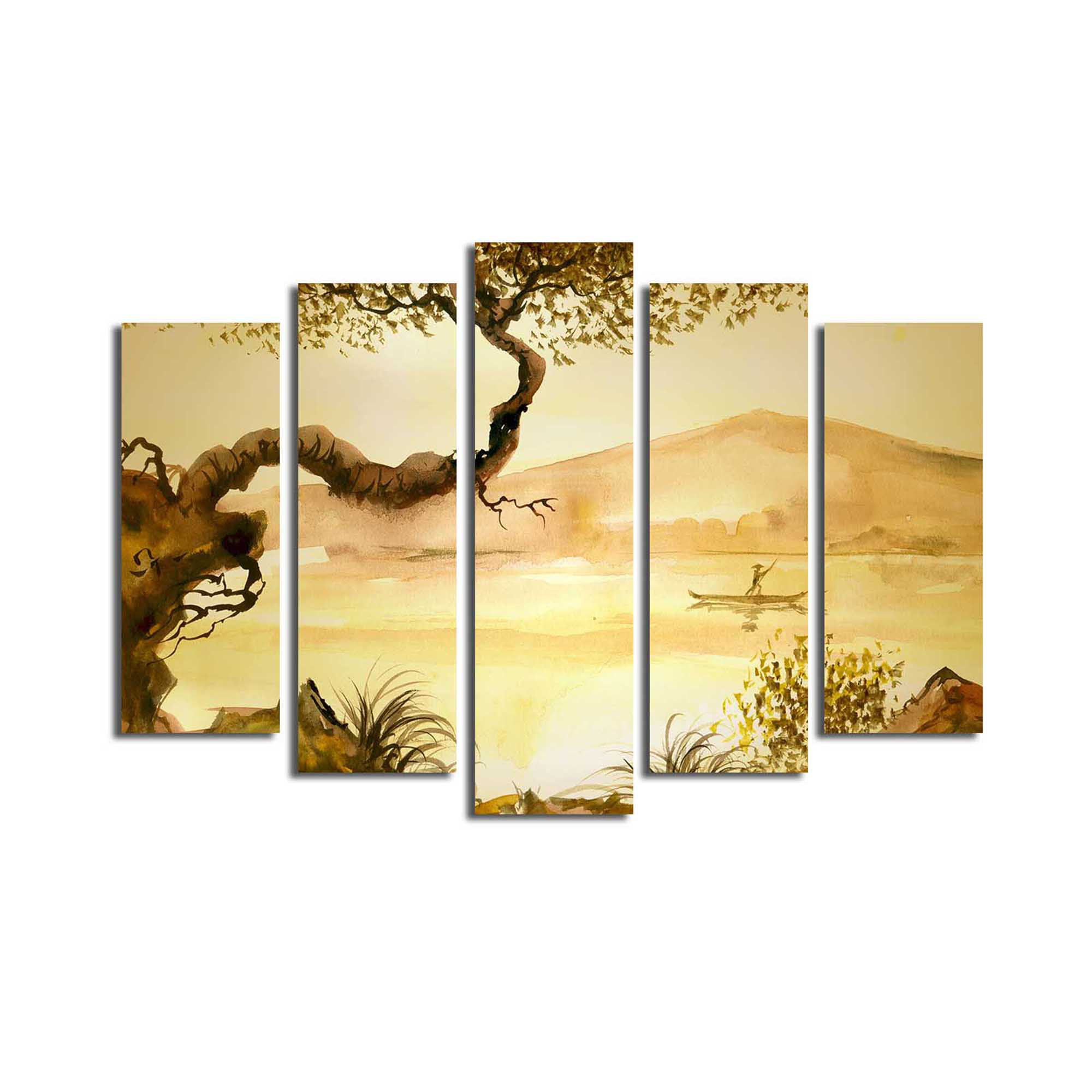 East Urban Home 5 Piece Wrapped Canvas Painting Set | Wayfair