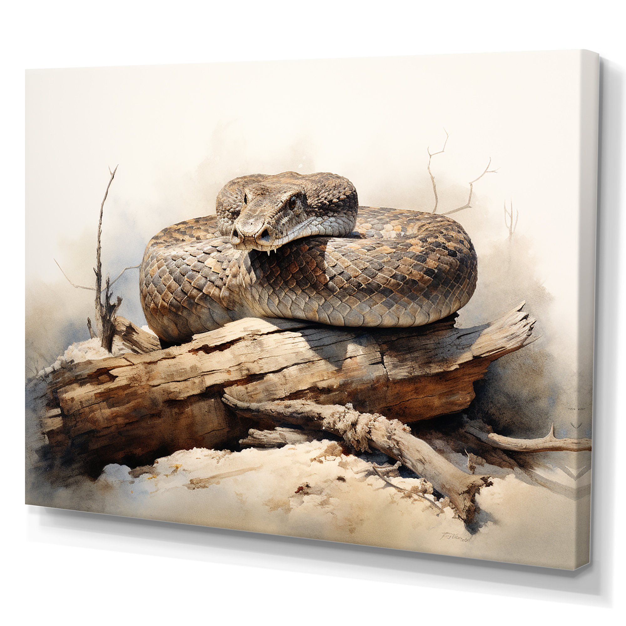 Design Art Rattlers Rattlesnake On Canvas Print | Wayfair
