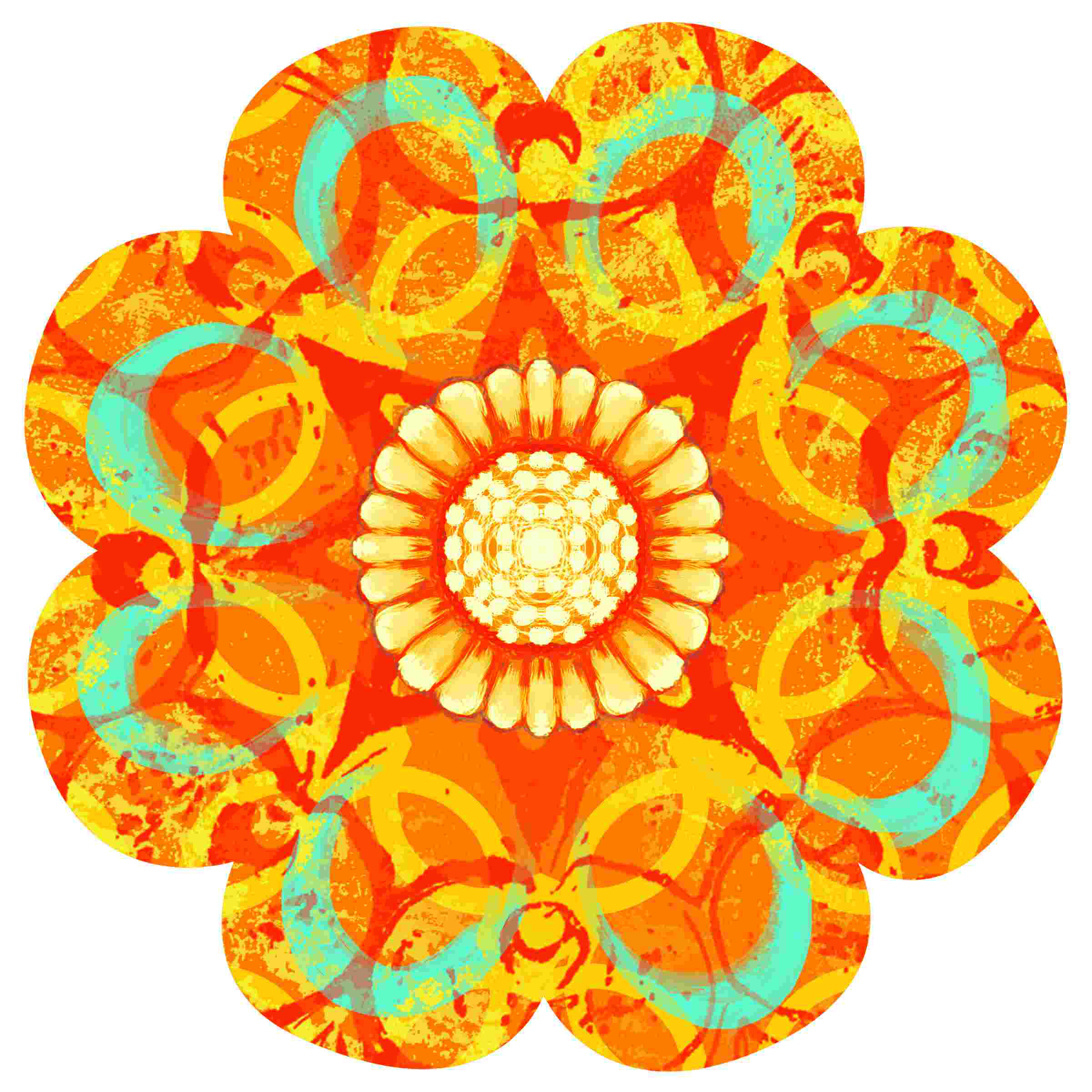 Charlton Home® Orange Flower Shape 2 - Wrapped Canvas Print | Wayfair