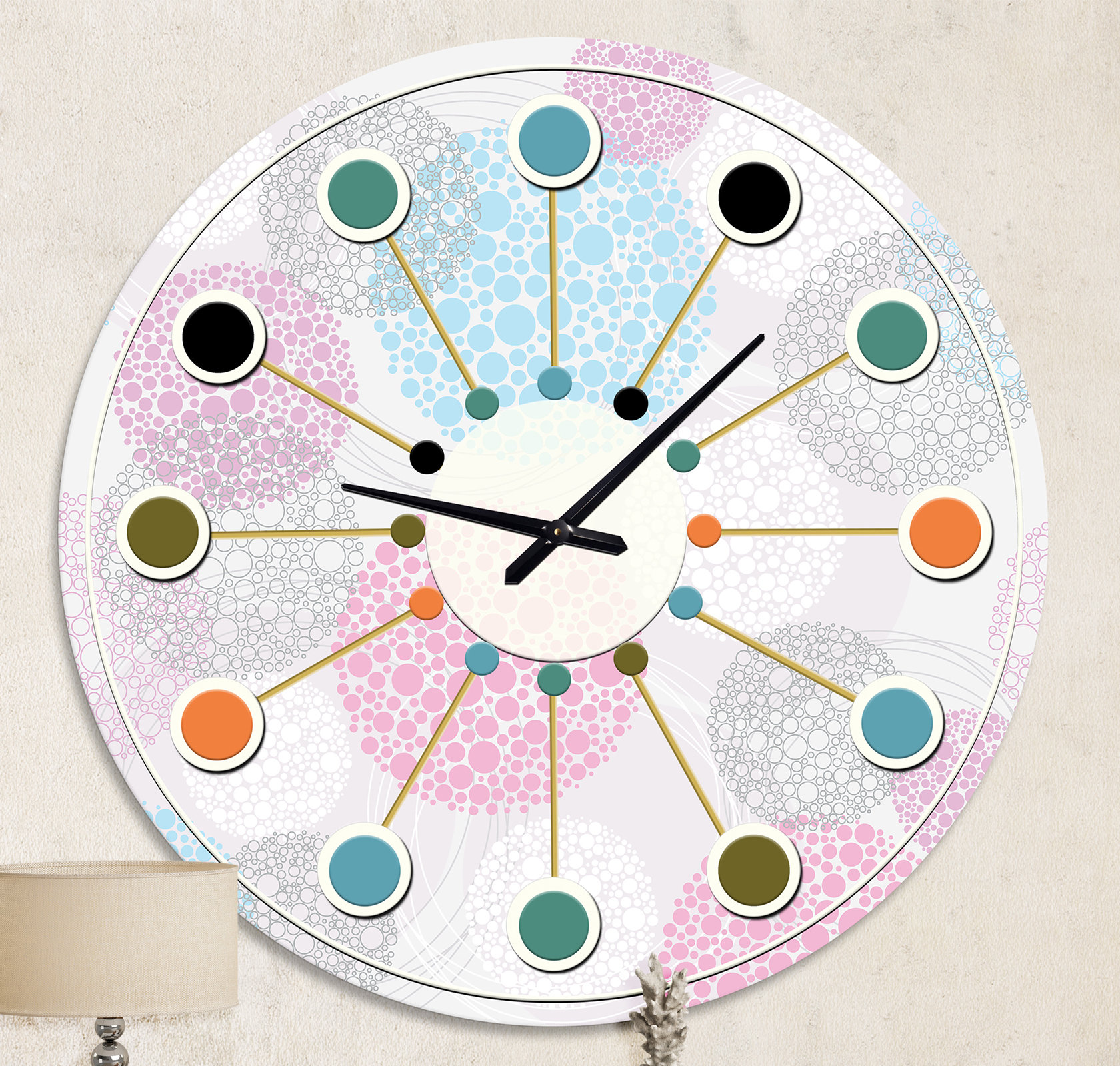 East Urban Home Circular Abstract Retro Geometric III - Mid-Century ...