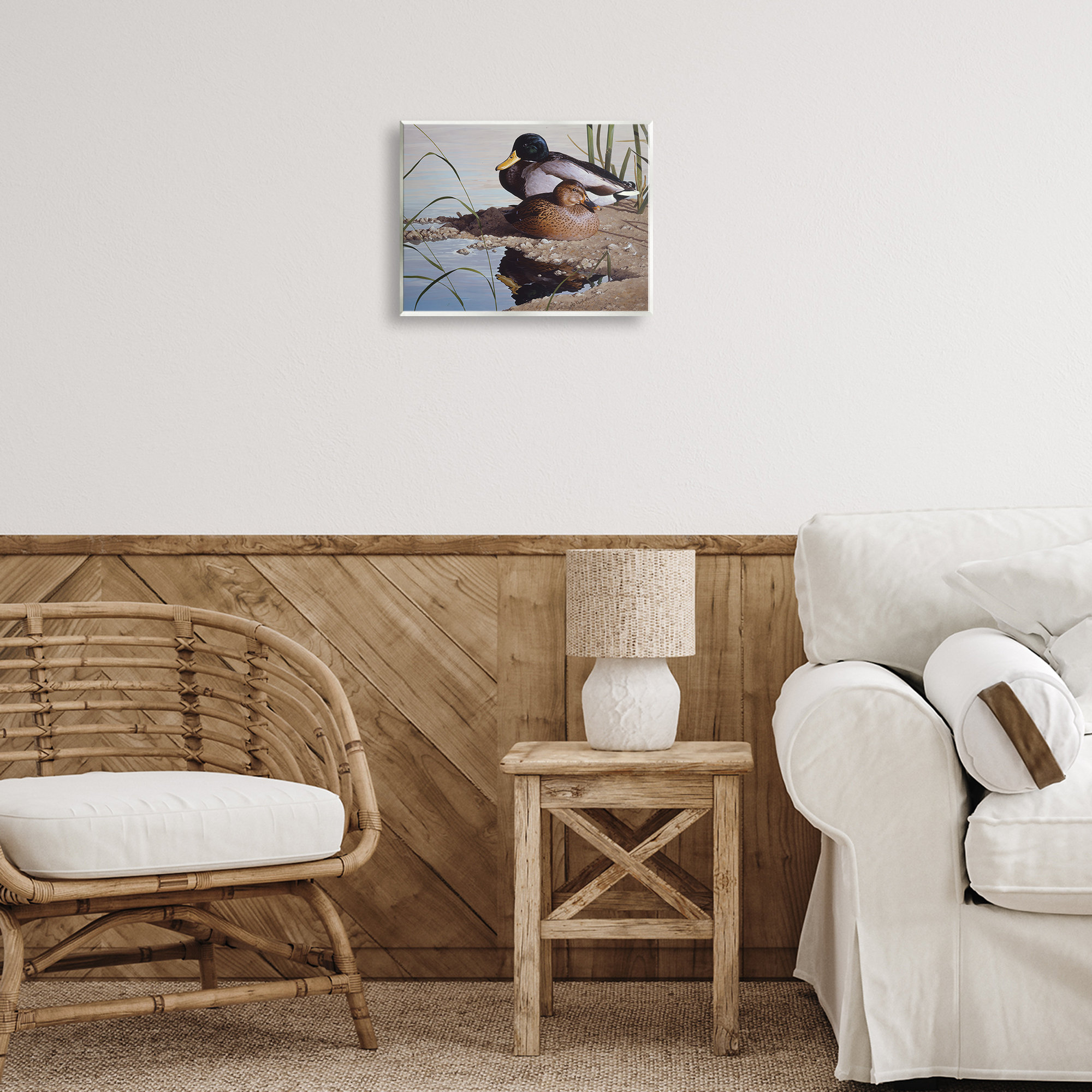 Ebern Designs Two Ducks Water's Edge Wall Plaque Art by Rod Lawrence ...