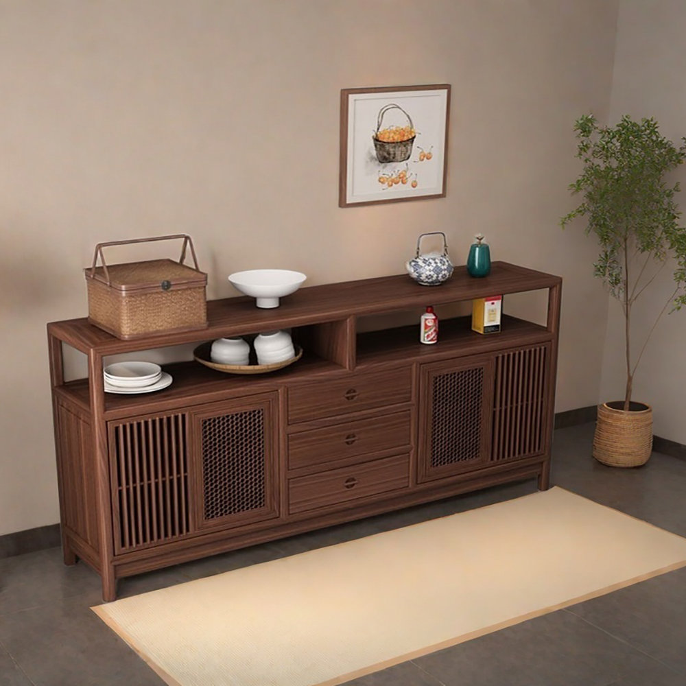 Ruthber Solutions New Chinese Style Zen Sideboard Solid Wood Furnitu ...