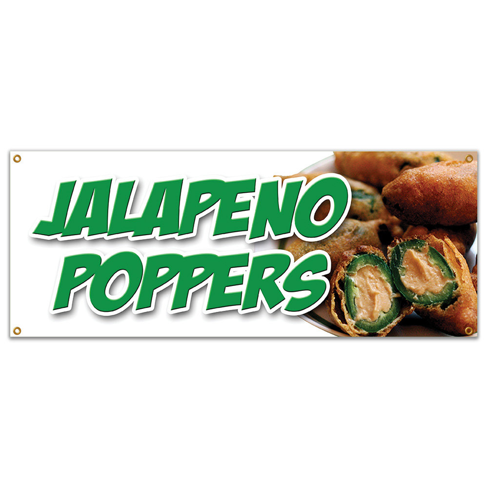 SignMission JALAPENO POPPERS BANNER SIGN Fresh Hot Stuffed Deep Fried ...