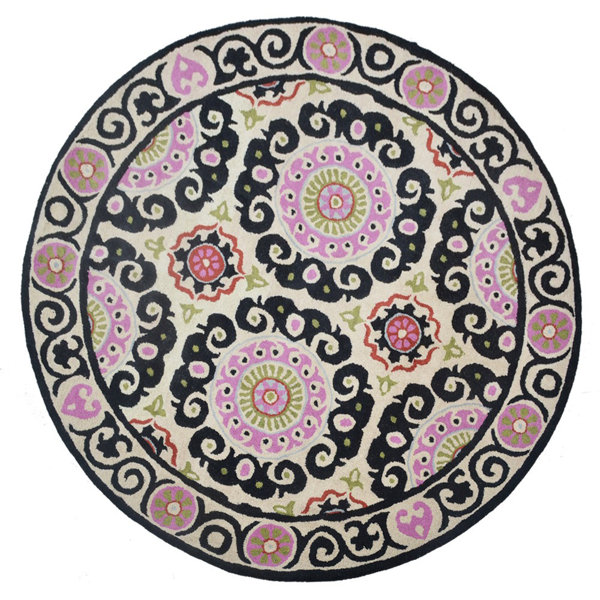 Bungalow Rose Round HAND TUFTED WOOL ECO-FRIENDLY AREA RUGS - Beige ...