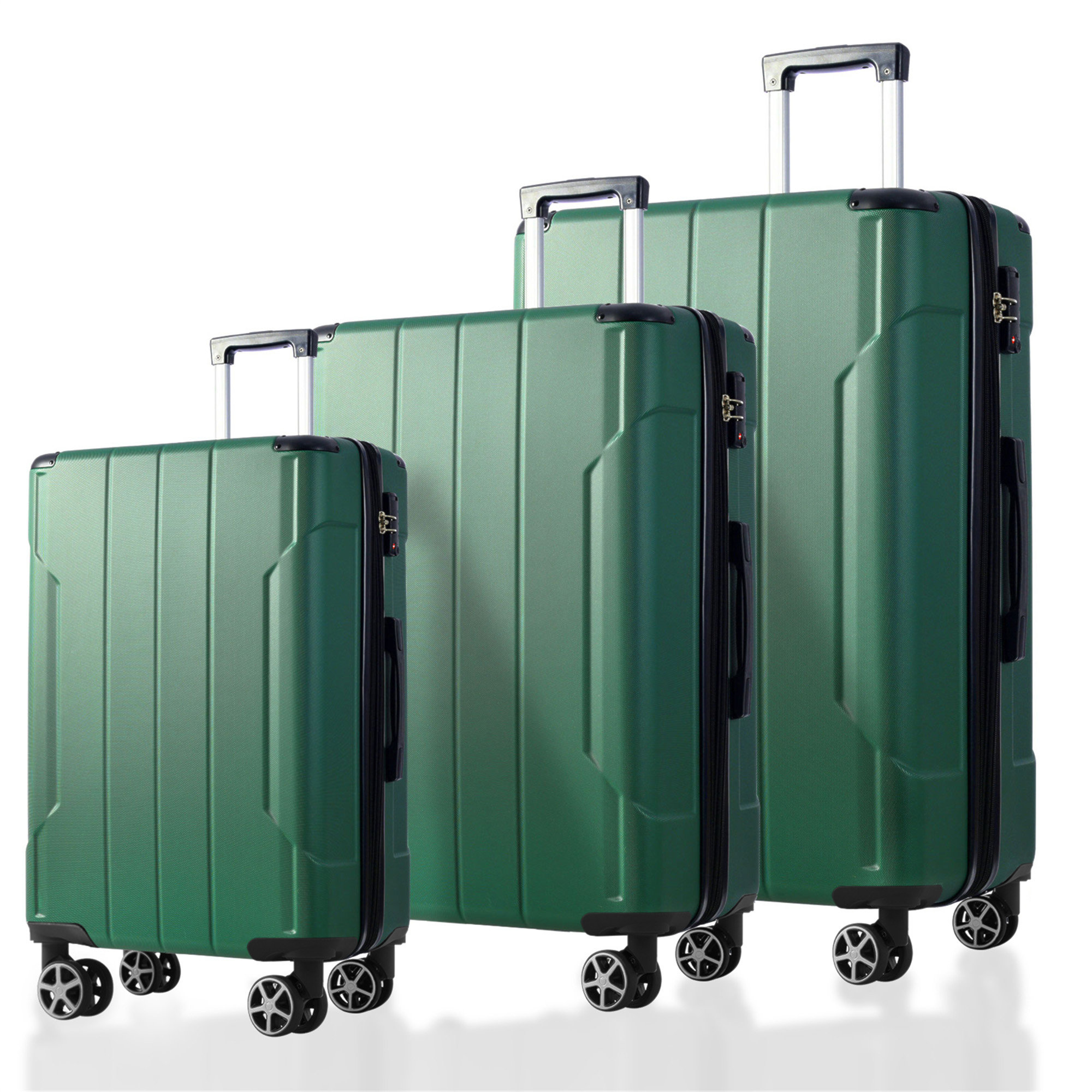 LOONGFIELD Luggage Sets 3 Piece, Expandable Hard Shell ABS Suitcases ...
