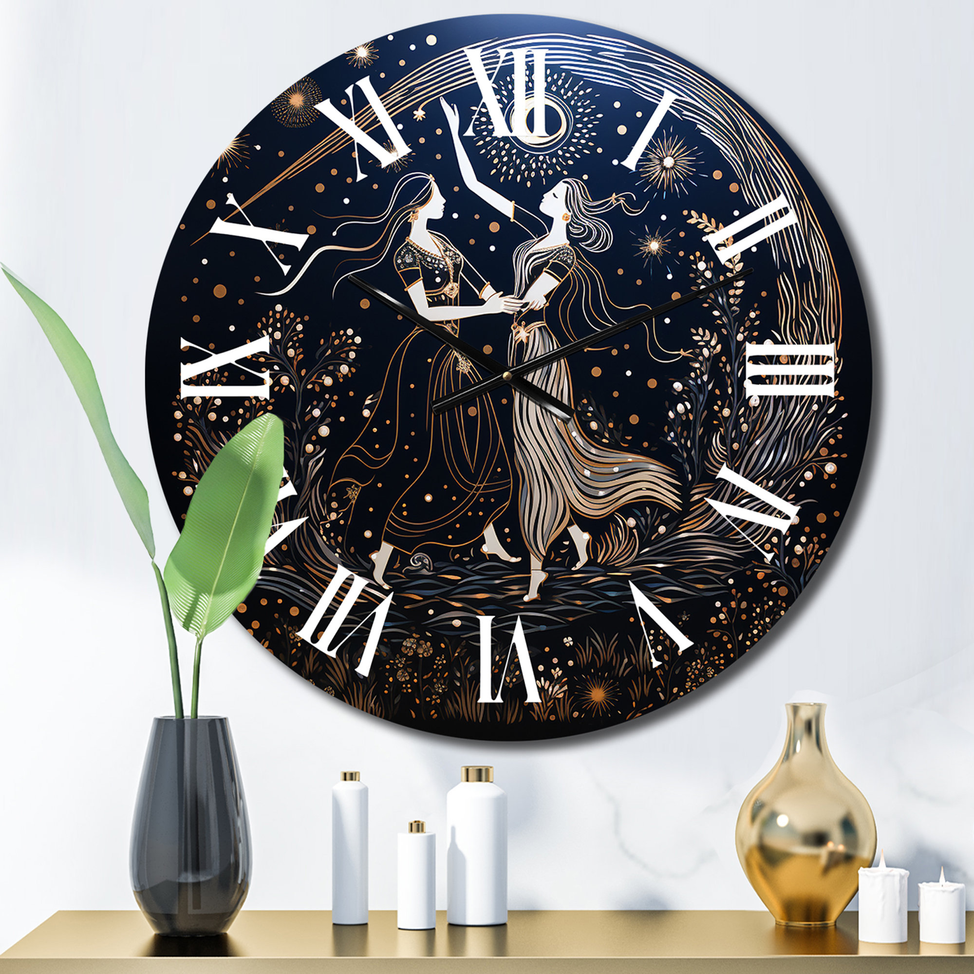 East Urban Home Hinduisim Art Cosmic Dance II - Spiritual Wall Clock ...