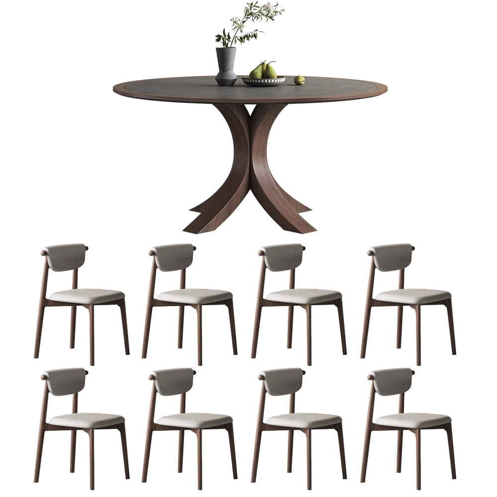 A Zoetic Home High-end built-in round dining table and chairs | Wayfair
