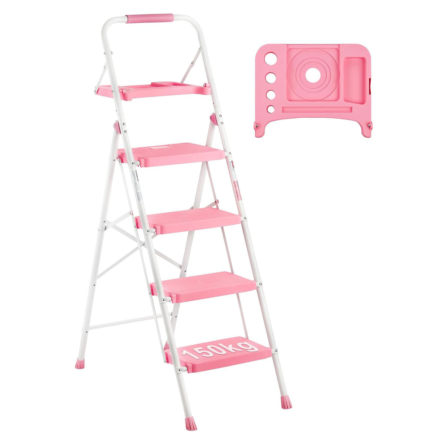 Latitude Run® 4-Step Ladder, 400Lbs Max Load, Folding Step Stool With ...