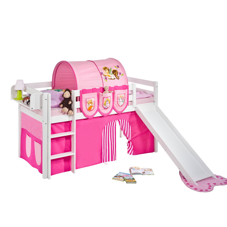 Lilokids Filly Single Mid Sleeper Loft Bed with Curtain | Wayfair.co.uk