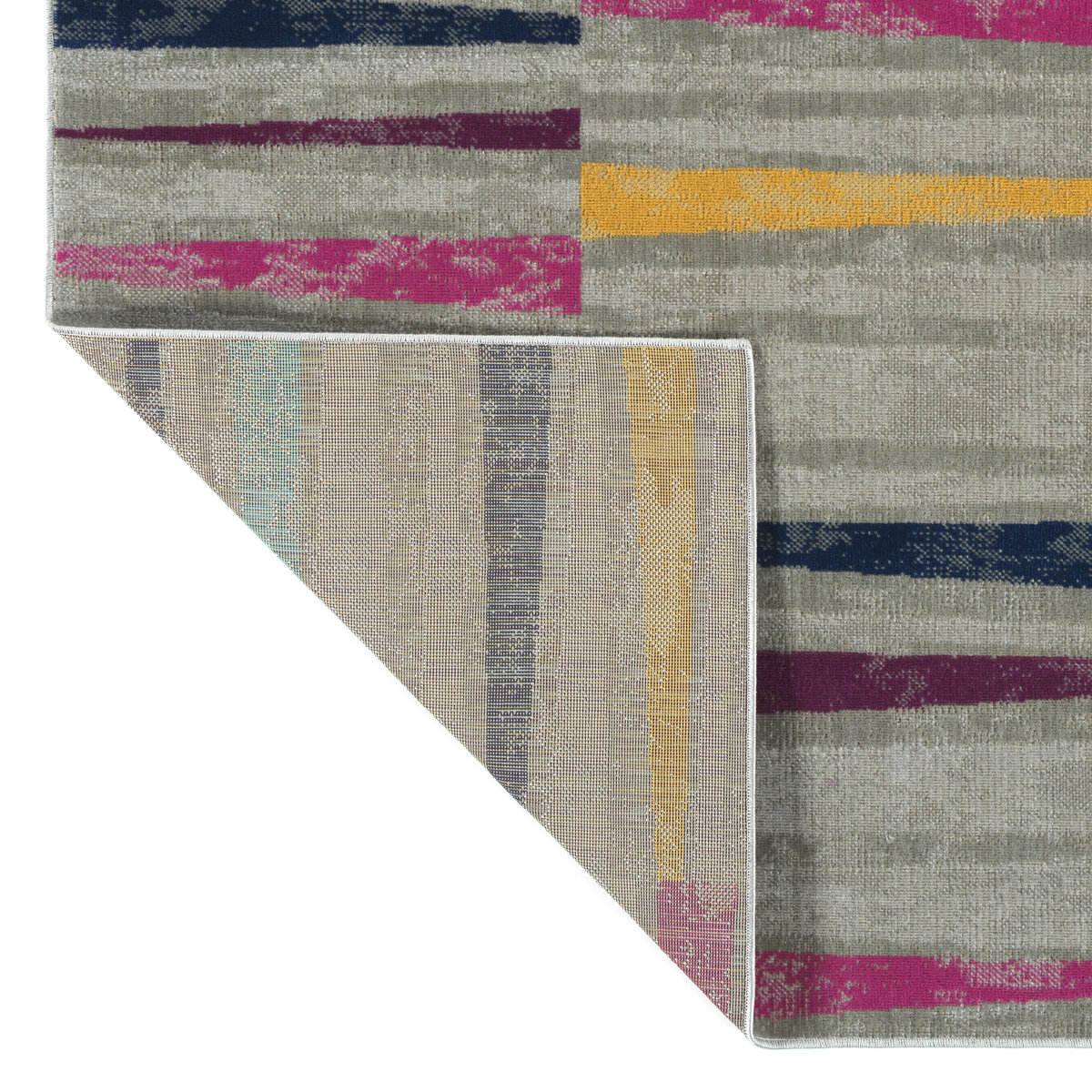 Brayden Studio® Hartung Gray/Navy/Pink Indoor/Outdoor Area Rug ...