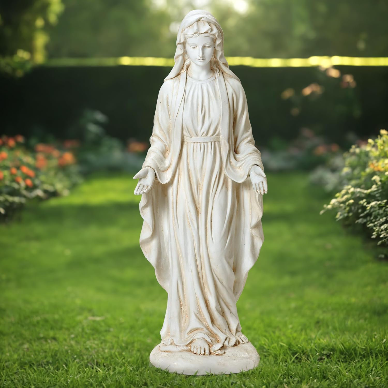 Arlmont & Co. Religious Garden Statue, Blessed Mother Outdoor Statue, Virgen De Guadalupe ...