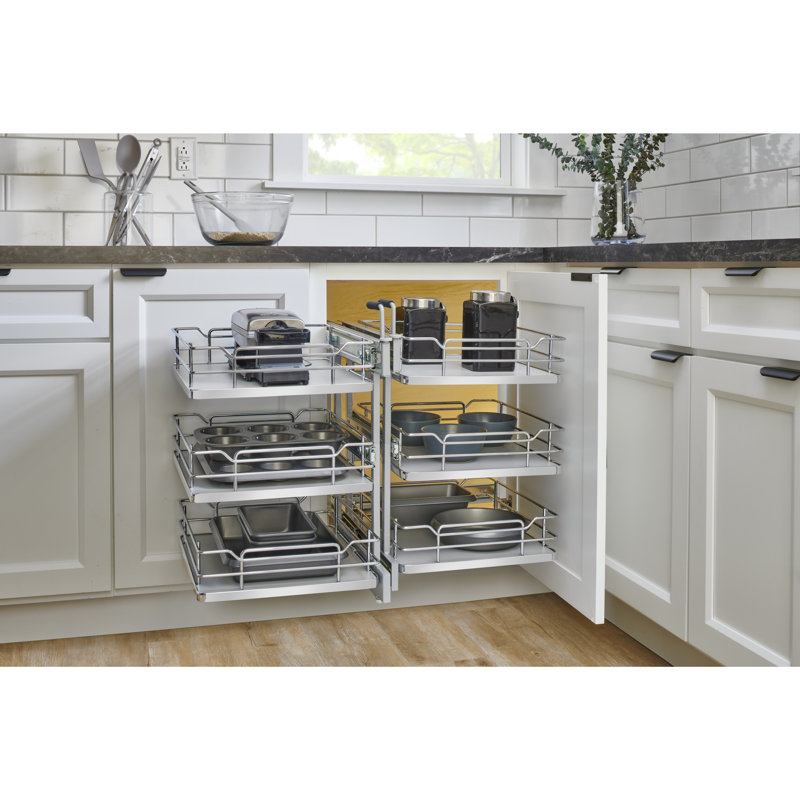Rev-A-Shelf Steel 3-Tier Pullout Solid Bottom Organizer For Blind ...