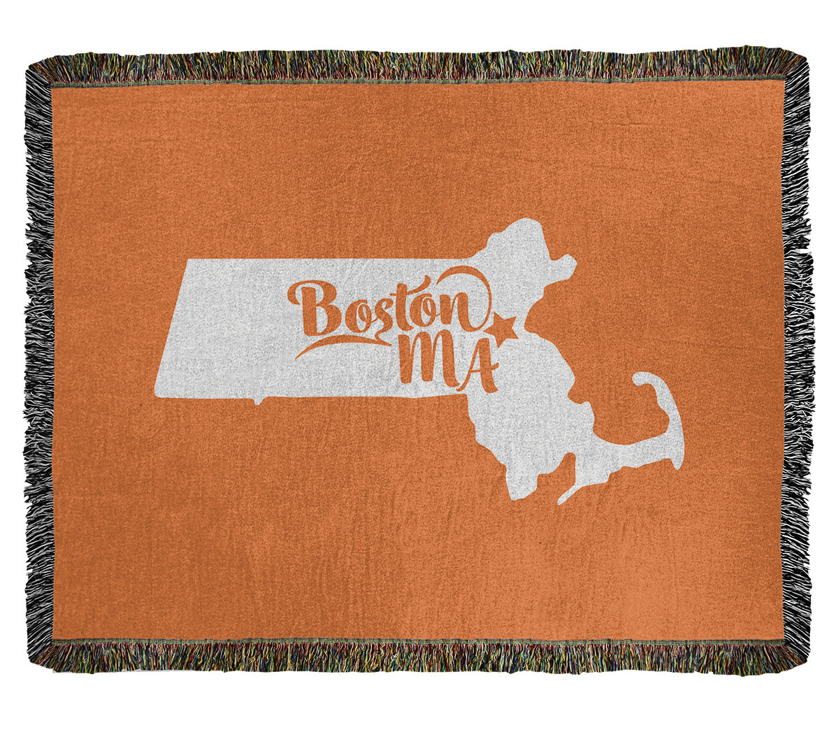 ArtVerse Boston Massachusetts Woven Cotton Throw | Wayfair