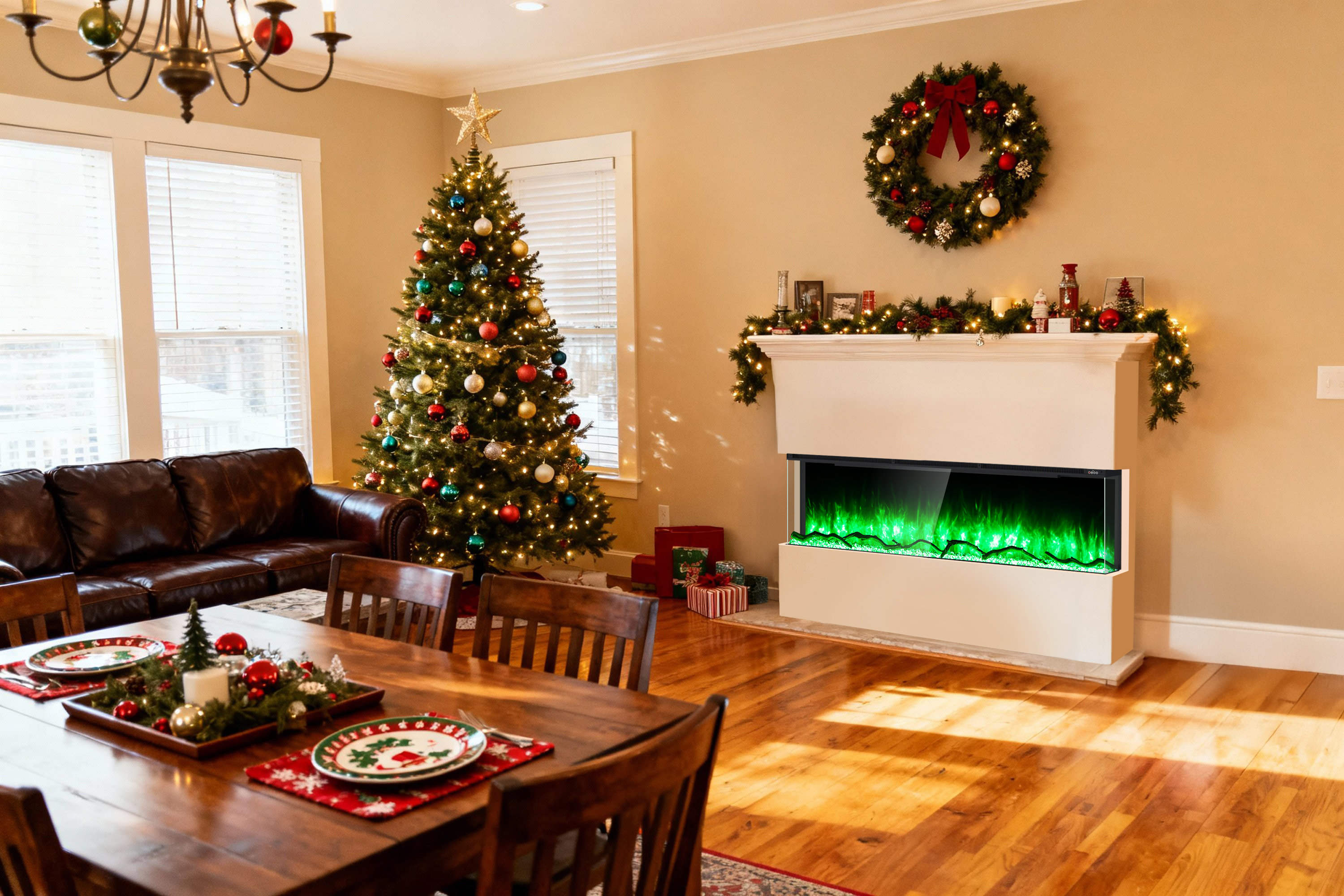 Brayden Studio® 3 Sided Electric Fireplace Inserts, Eletric Fire Place ...