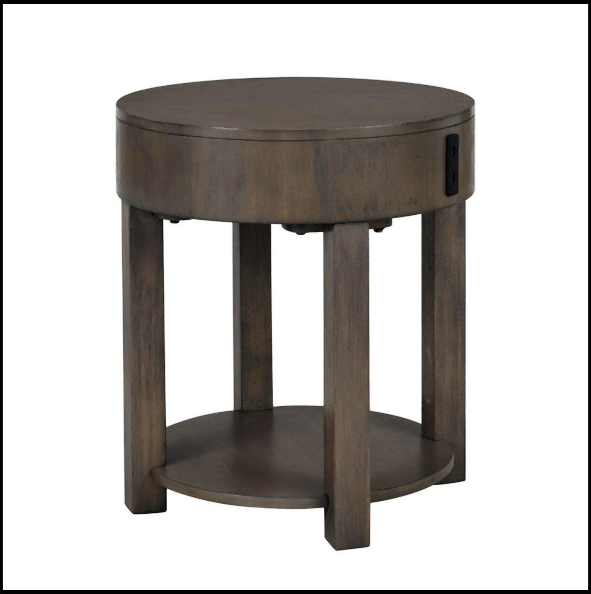 Latitude Run® 20" Light Brown Mdf End Table With Usb Ports - Wayfair Canada