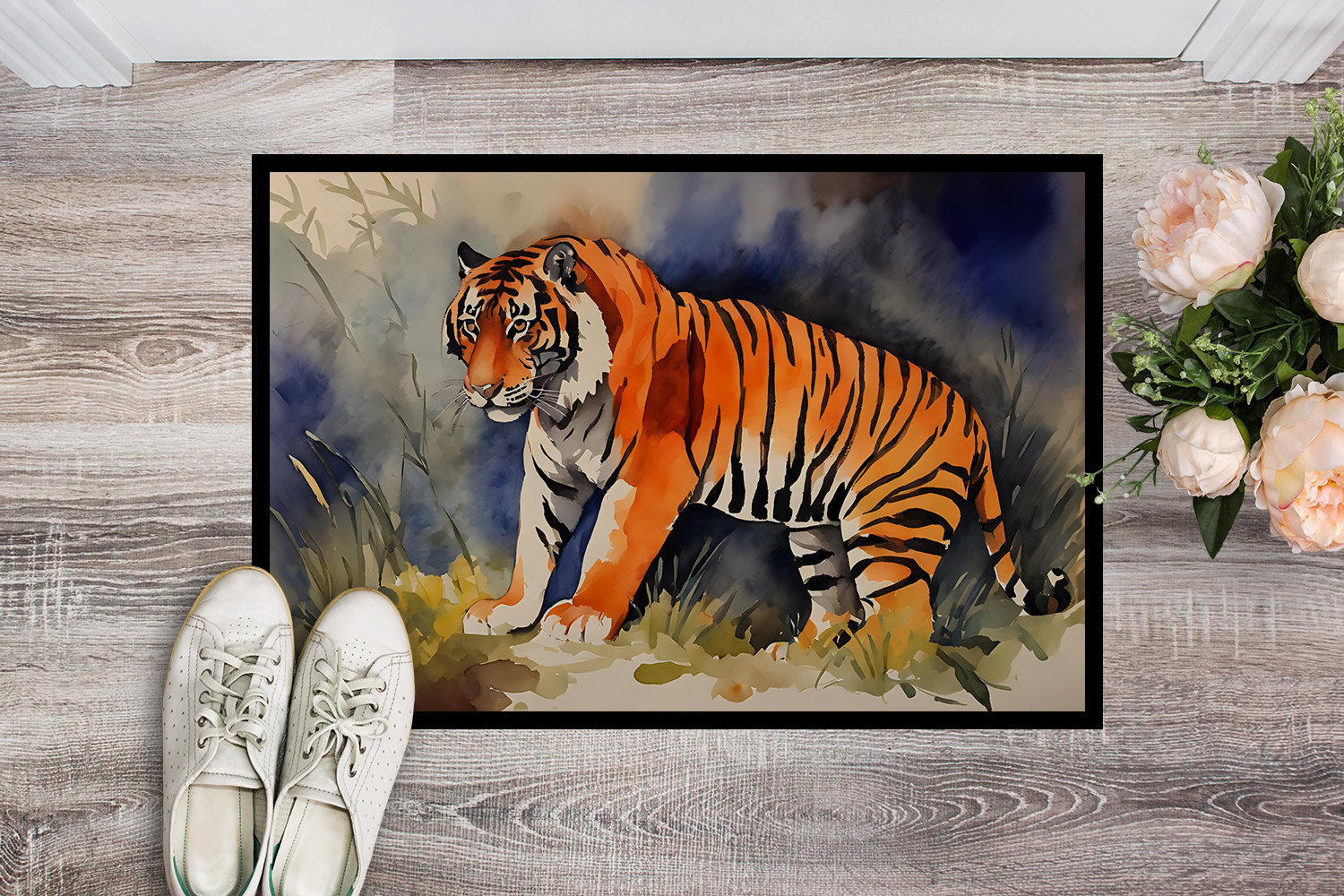 East Urban Home Quontavious Bengal Tiger Non-Slip Indoor and Outdoor ...