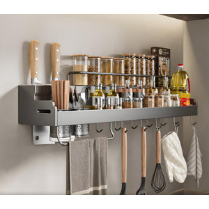 Rebrilliant Wall Mounted Kitchen Storage Rack - No Drilling Required ...