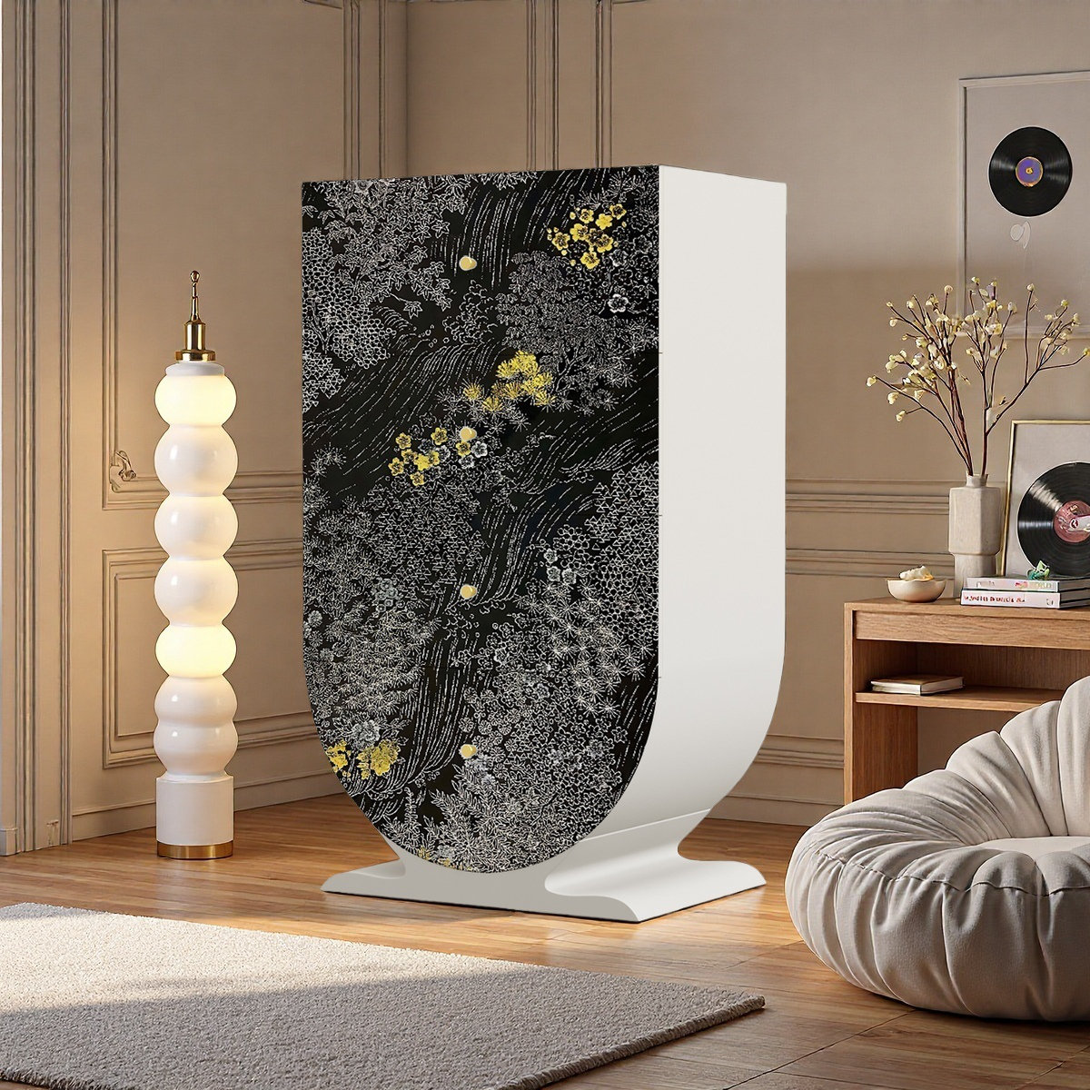 HomeLuxea Chinese Black White Landscape 4 Drawer Cabinet - Wayfair Canada